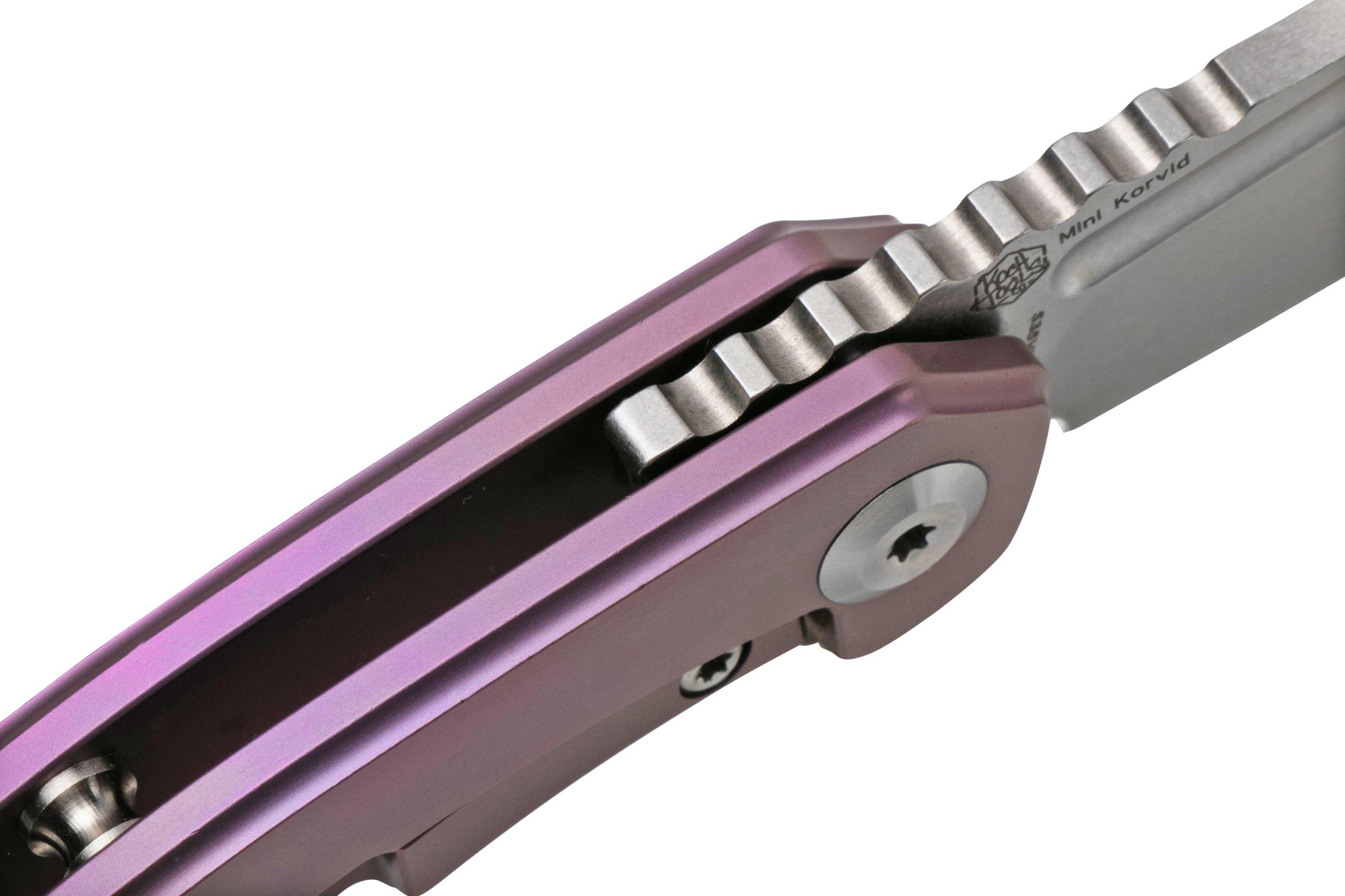 Kansept Mini Korvid K3030A4 Satin CPM-S35VN, Purple Titanium pocket ...