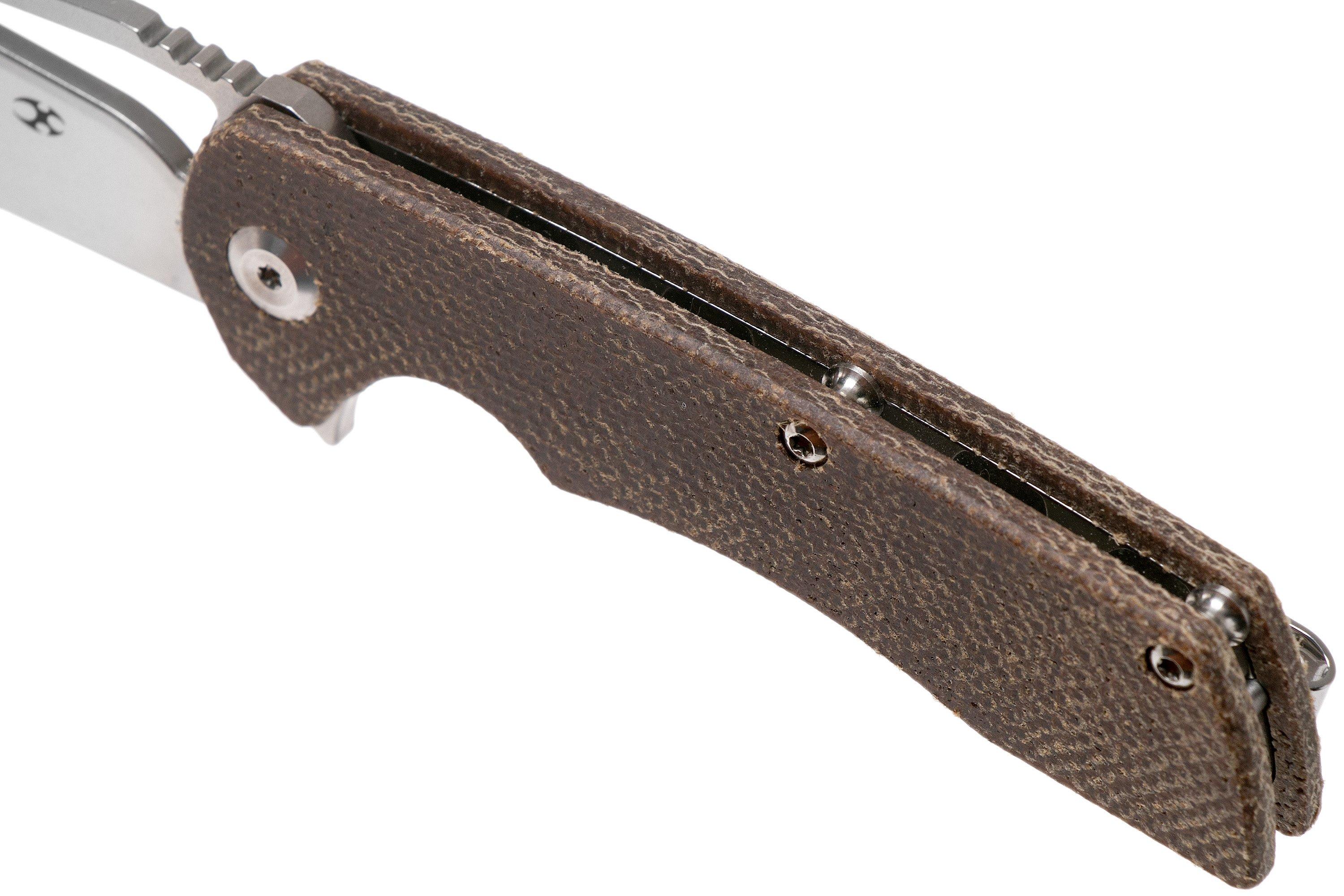 Kansept Kryo T1001A1 D2, Brown Micarta pocket knife, Kim Ning design ...