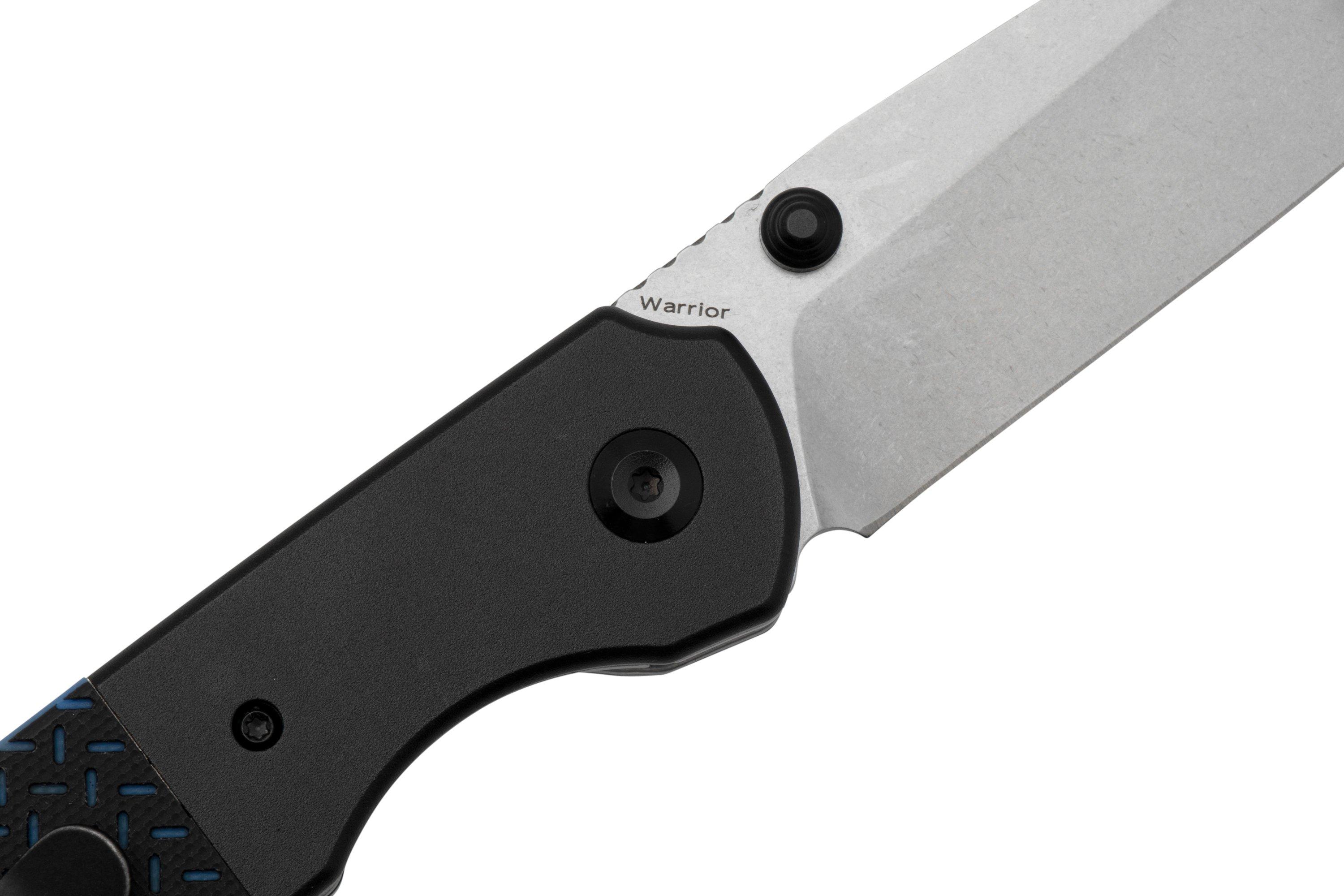 Kansept Warrior, T1005S1 Stonewashed D2, Black & Blue pocket knife, Kim ...
