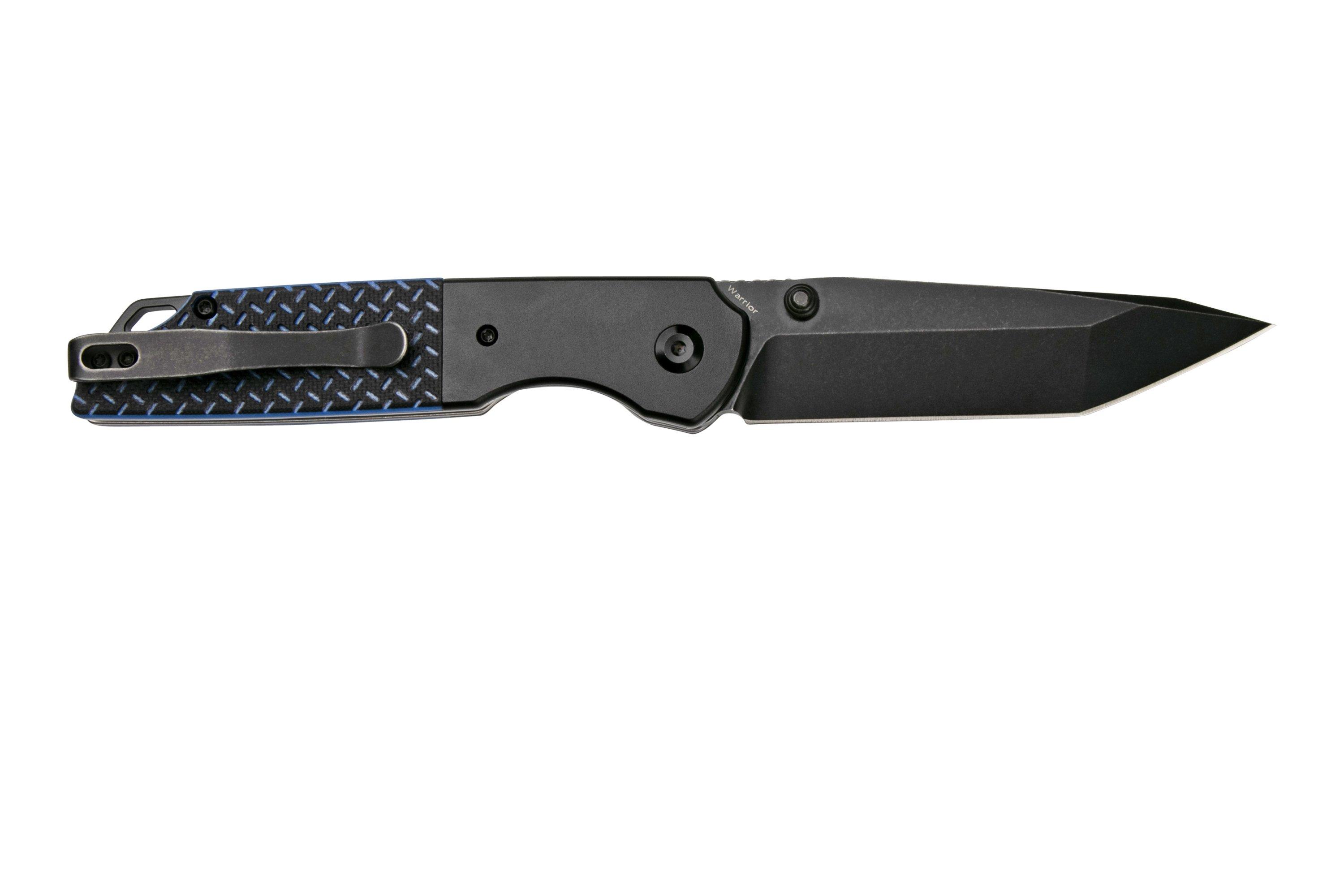 Kansept Warrior T1005T1 Black Tanto, Black & Blue G10 coltello da tasca ...