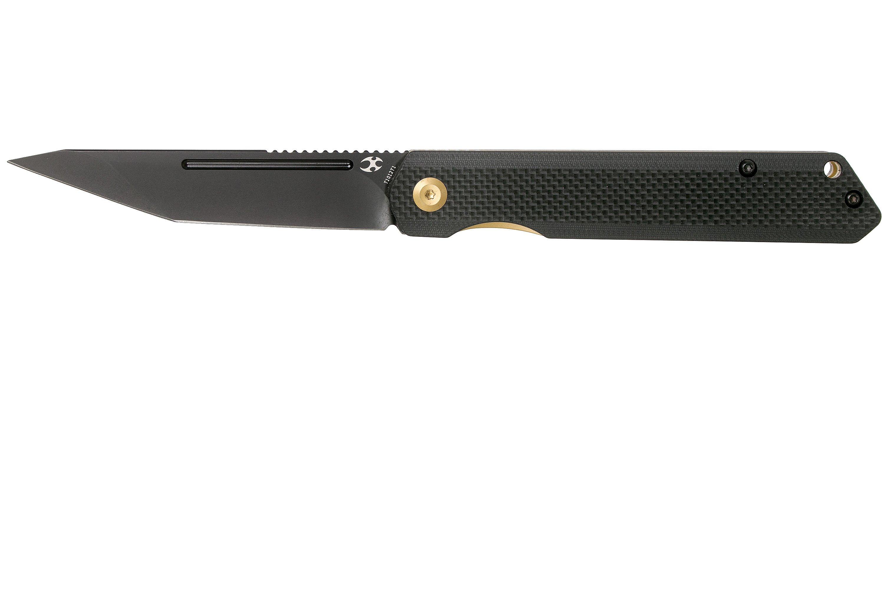 Kansept Prickle T1012T1 Tanto, Black G10 pocket knife, Max Tkachuk ...