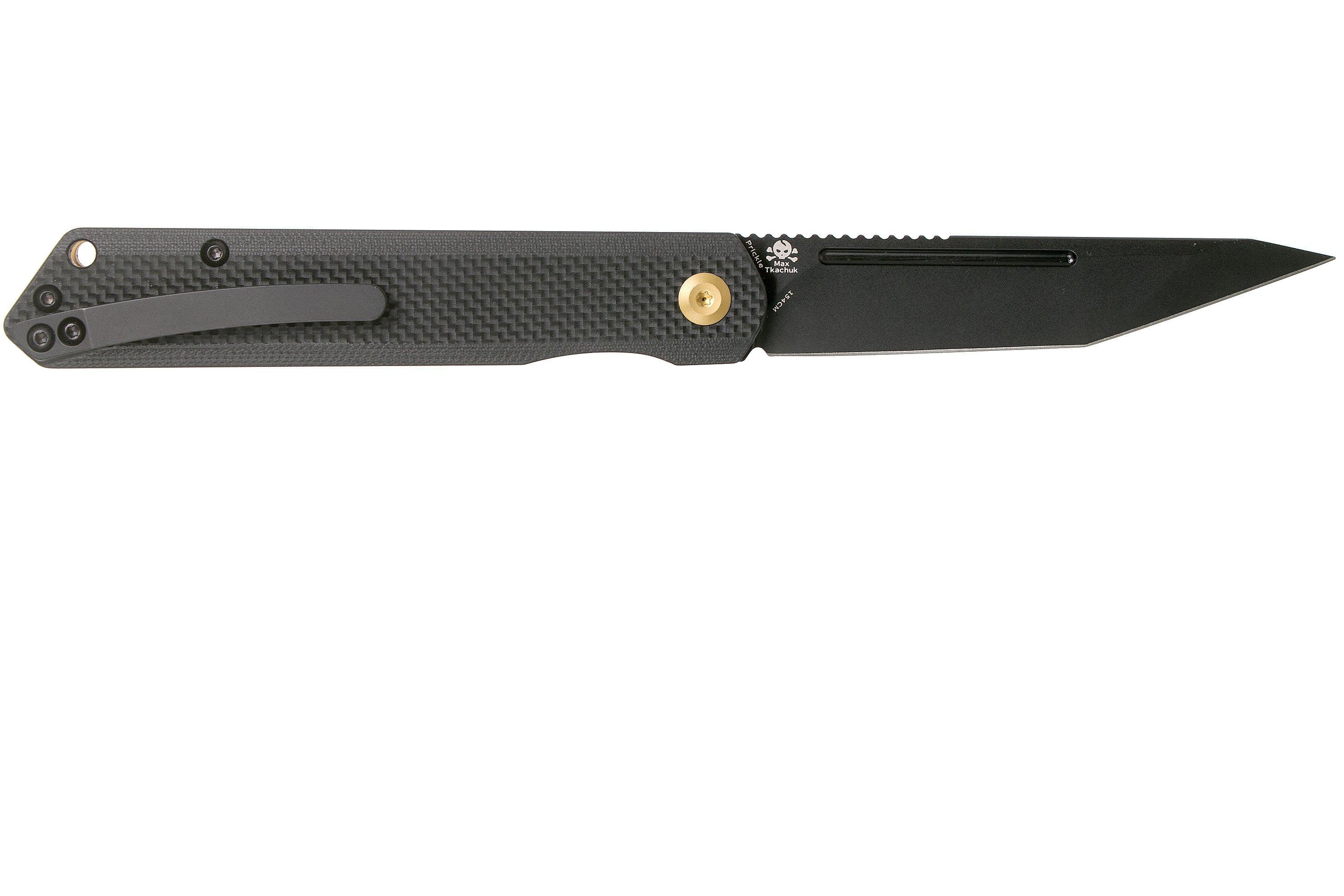Kansept Prickle T1012T1 Tanto, Black G10 pocket knife, Max Tkachuk ...