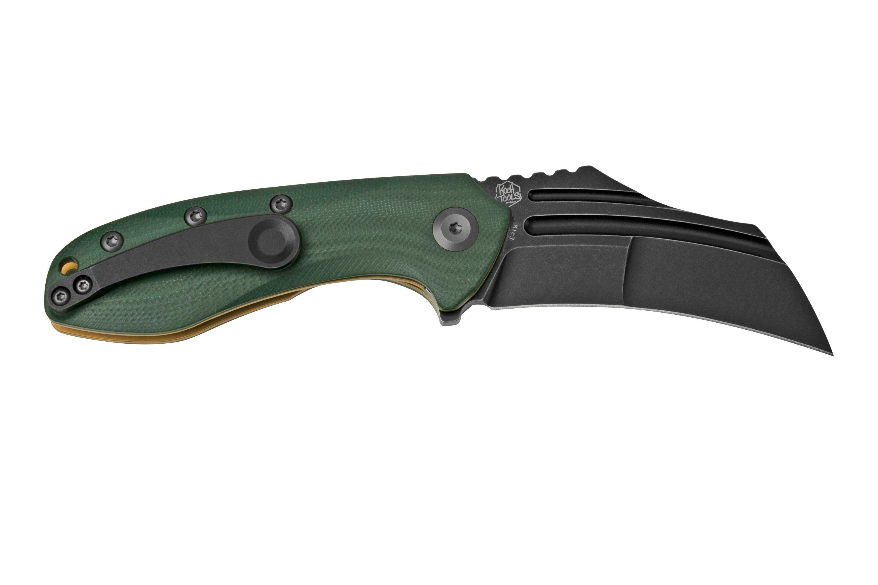 Kansept KTC3, T1031A2 Black, Green G10 pocket knife, Justin Koch design ...