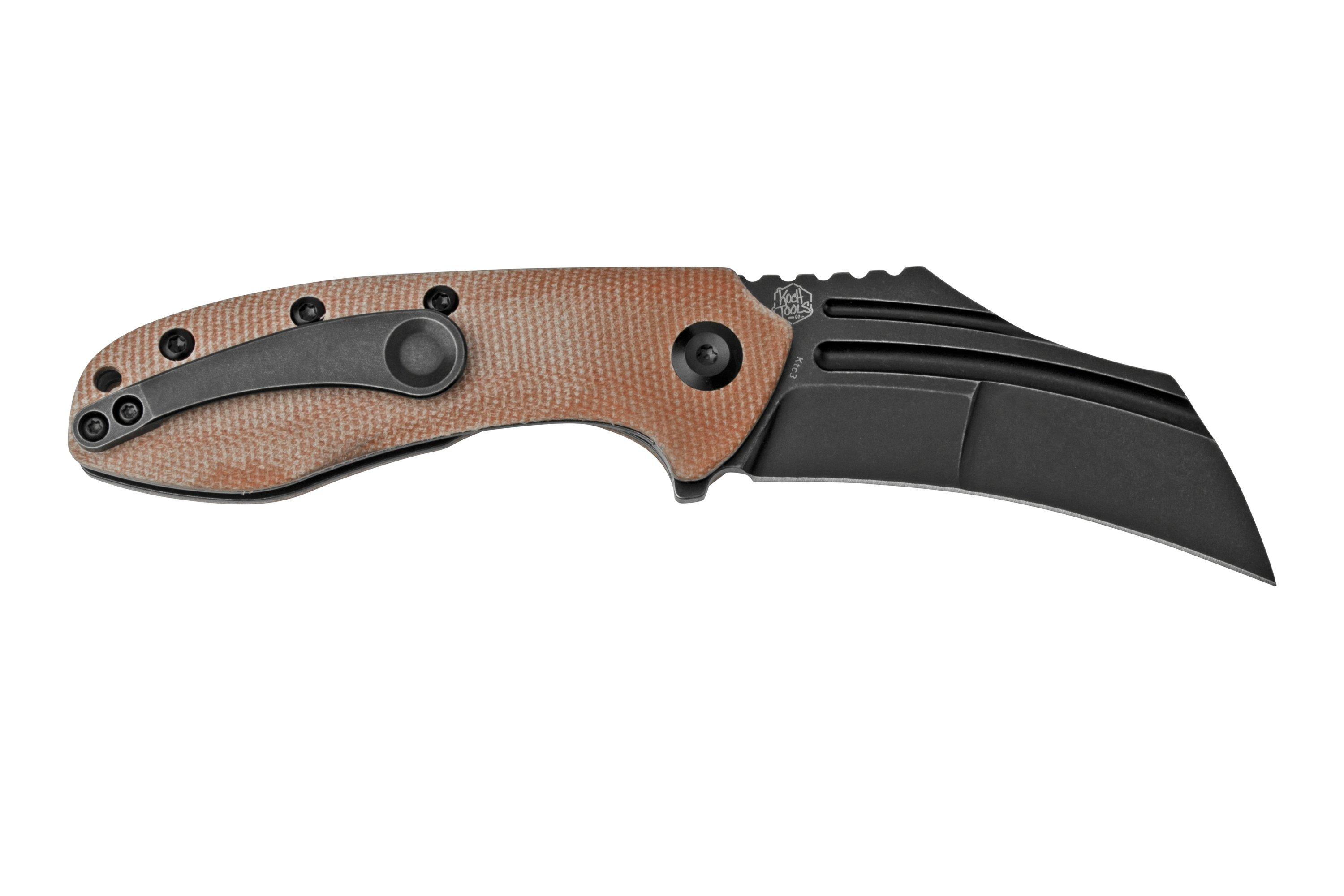 Kansept KTC3, T1031B2 Black, Brown Micarta pocket knife, Justin Koch ...
