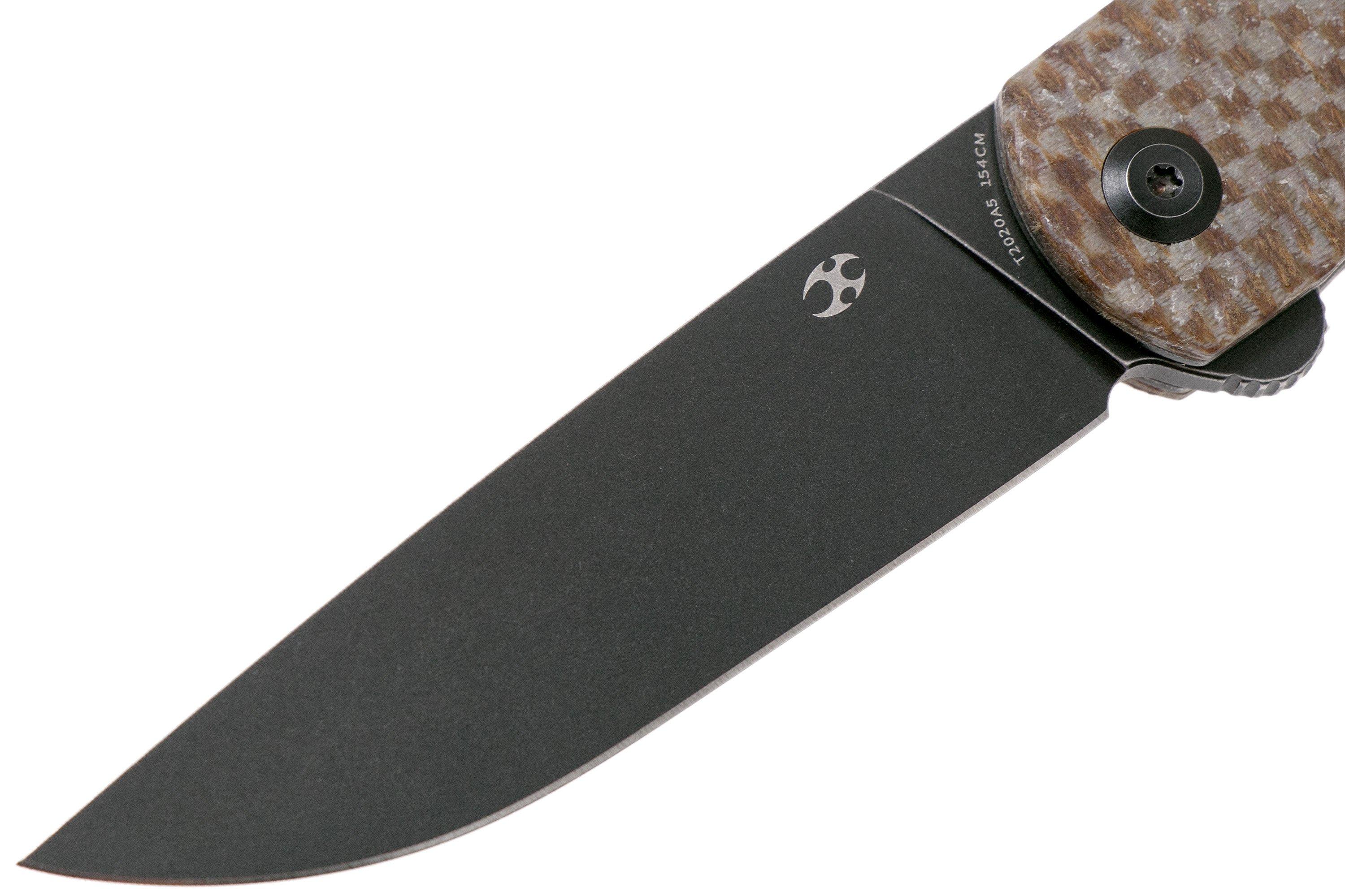 Kansept Weasel T2020A5 Black, Brown Micarta pocket knife, Rolf Helbig ...