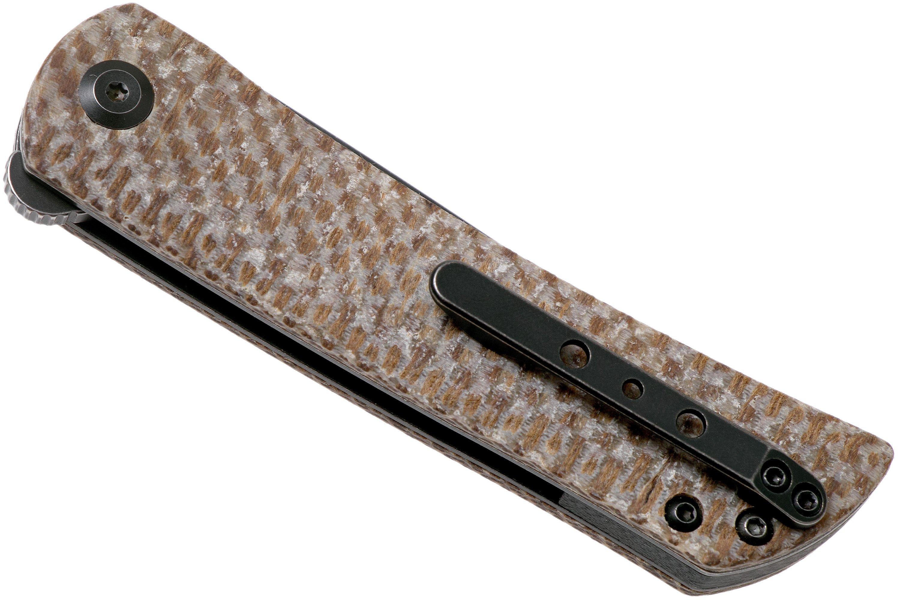 Kansept Weasel T2020A5 Black, Brown Micarta pocket knife, Rolf Helbig ...