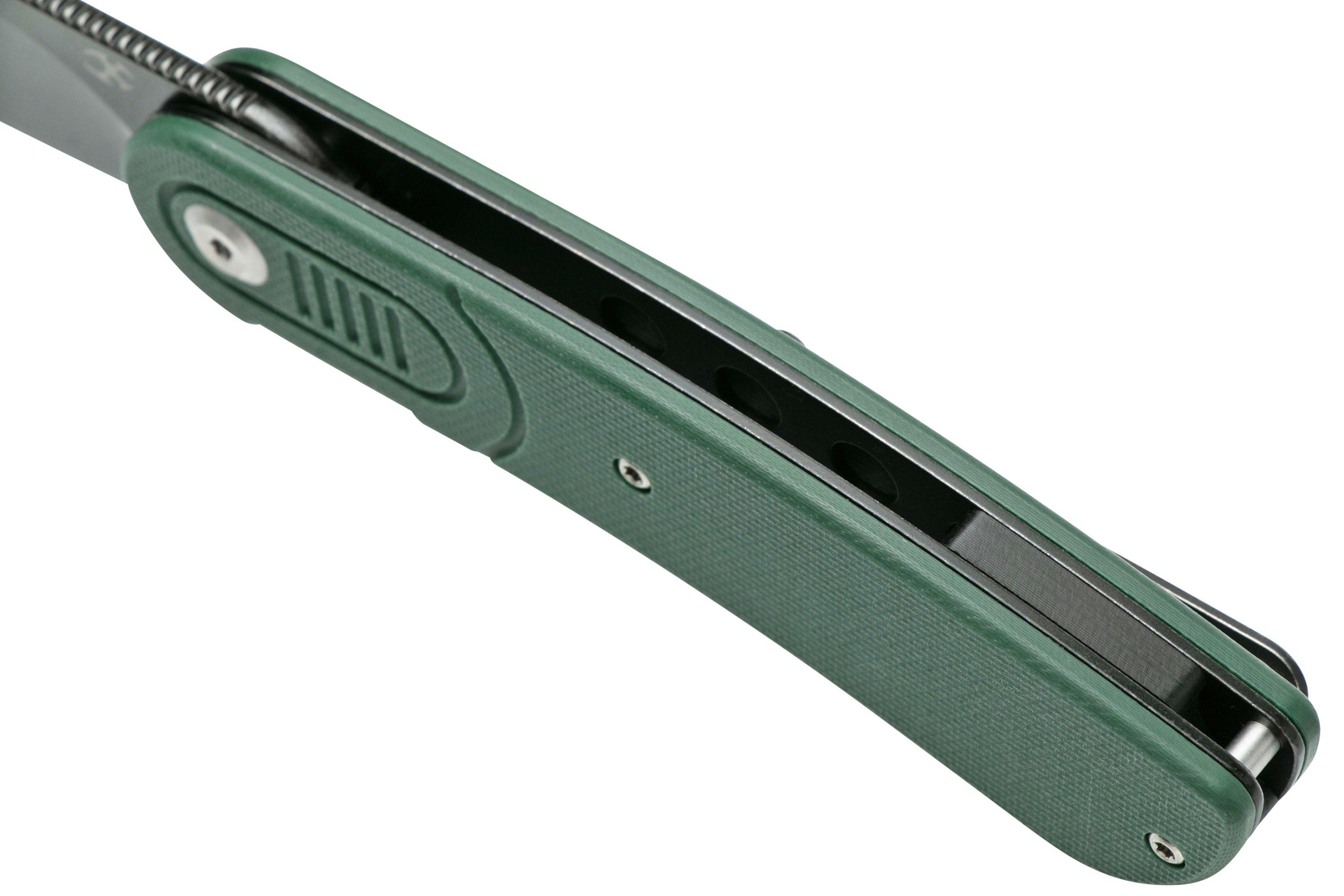 Kansept Reverie T2025A2 Black, Green G10 pocket knife, Justin Lundquist ...