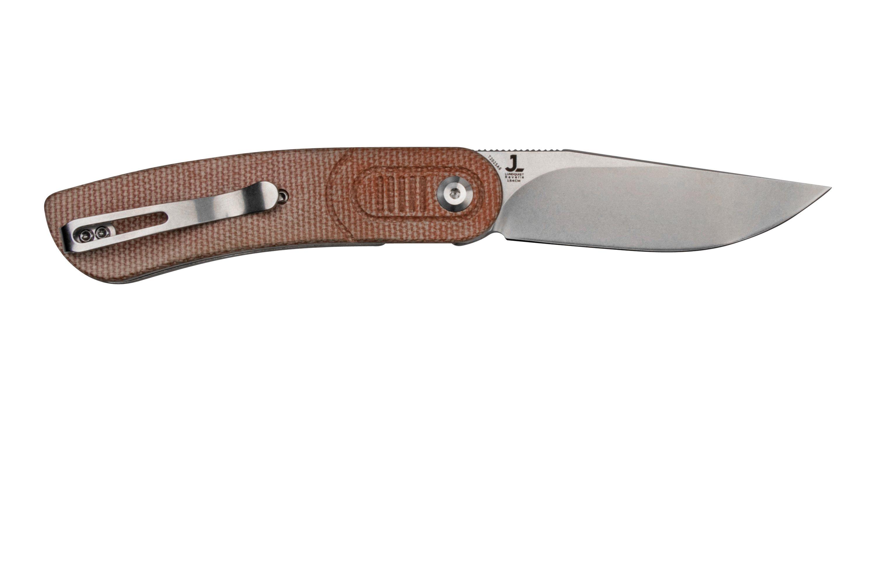 Kansept Reverie T2025A6 Stonewashed, Brown Micarta pocket knife, Justin ...