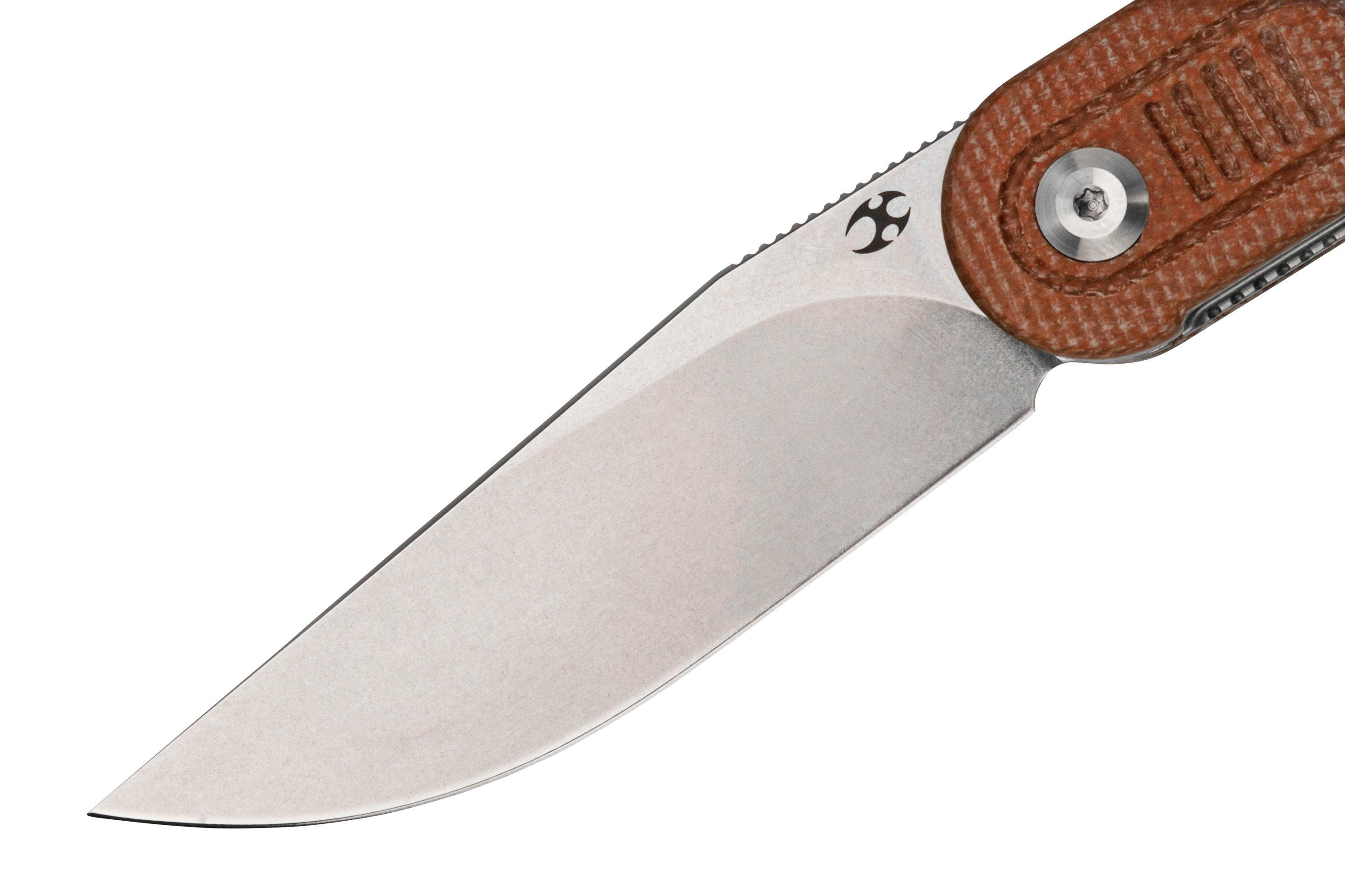Kansept Reverie T2025A6 Stonewashed, Brown Micarta pocket knife, Justin ...