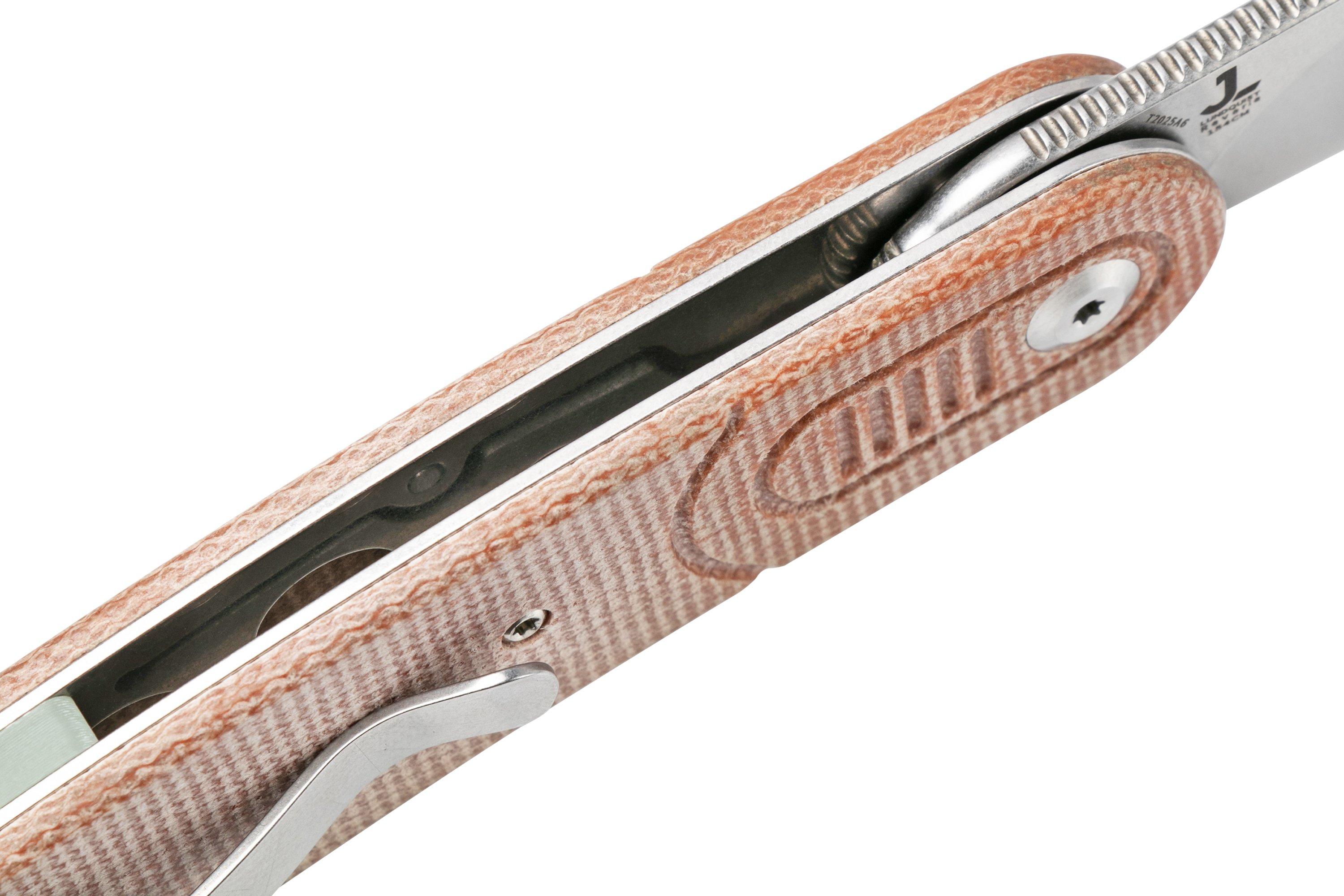 Kansept Reverie T2025A6 Stonewashed, Brown Micarta pocket knife, Justin ...