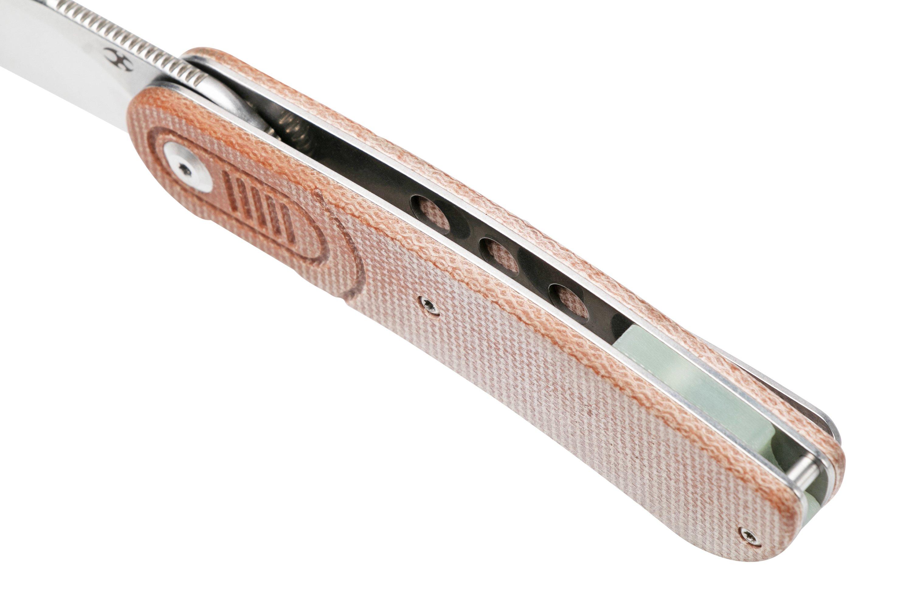 Kansept Reverie T2025A6 Stonewashed, Brown Micarta pocket knife, Justin ...