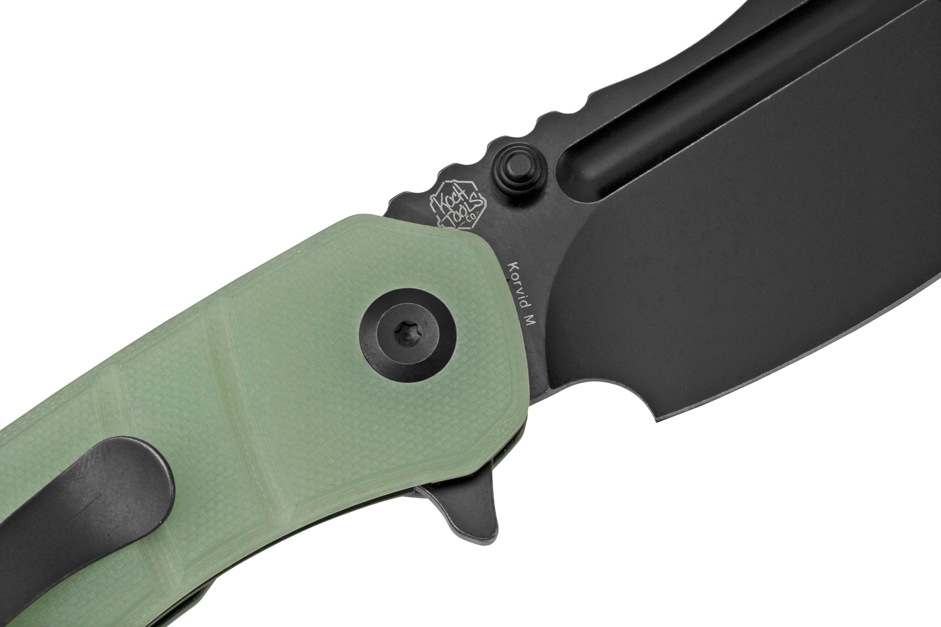 Kansept Korvid M T2030A4 Black, Jade G10 pocket knife, Justin Koch ...