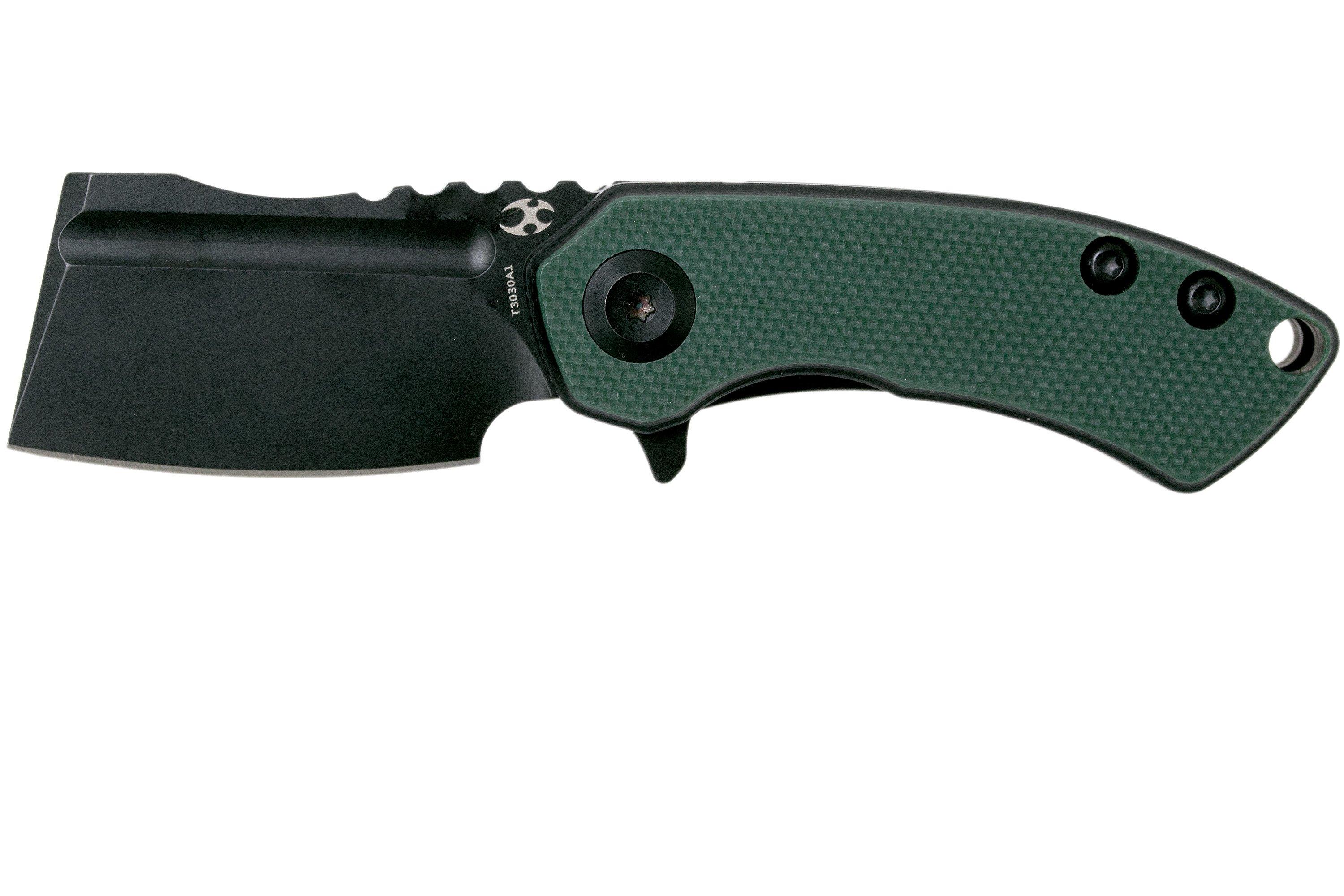 Kansept Mini Korvid T3030A1 Blackwashed, Green G10 pocket knife, Justin ...