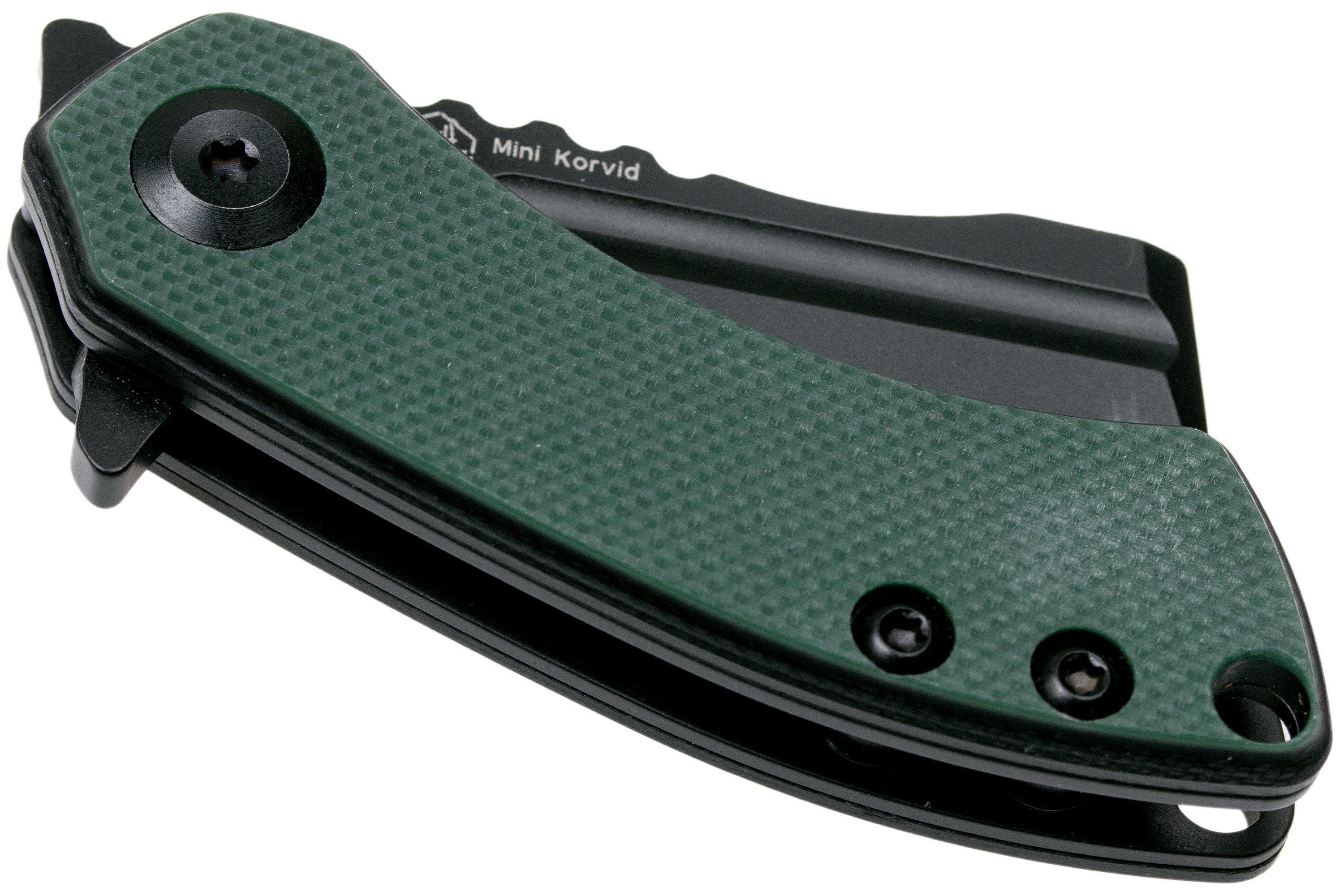 Kansept Mini Korvid T3030A1 Blackwashed, Green G10 coltello da tasca ...
