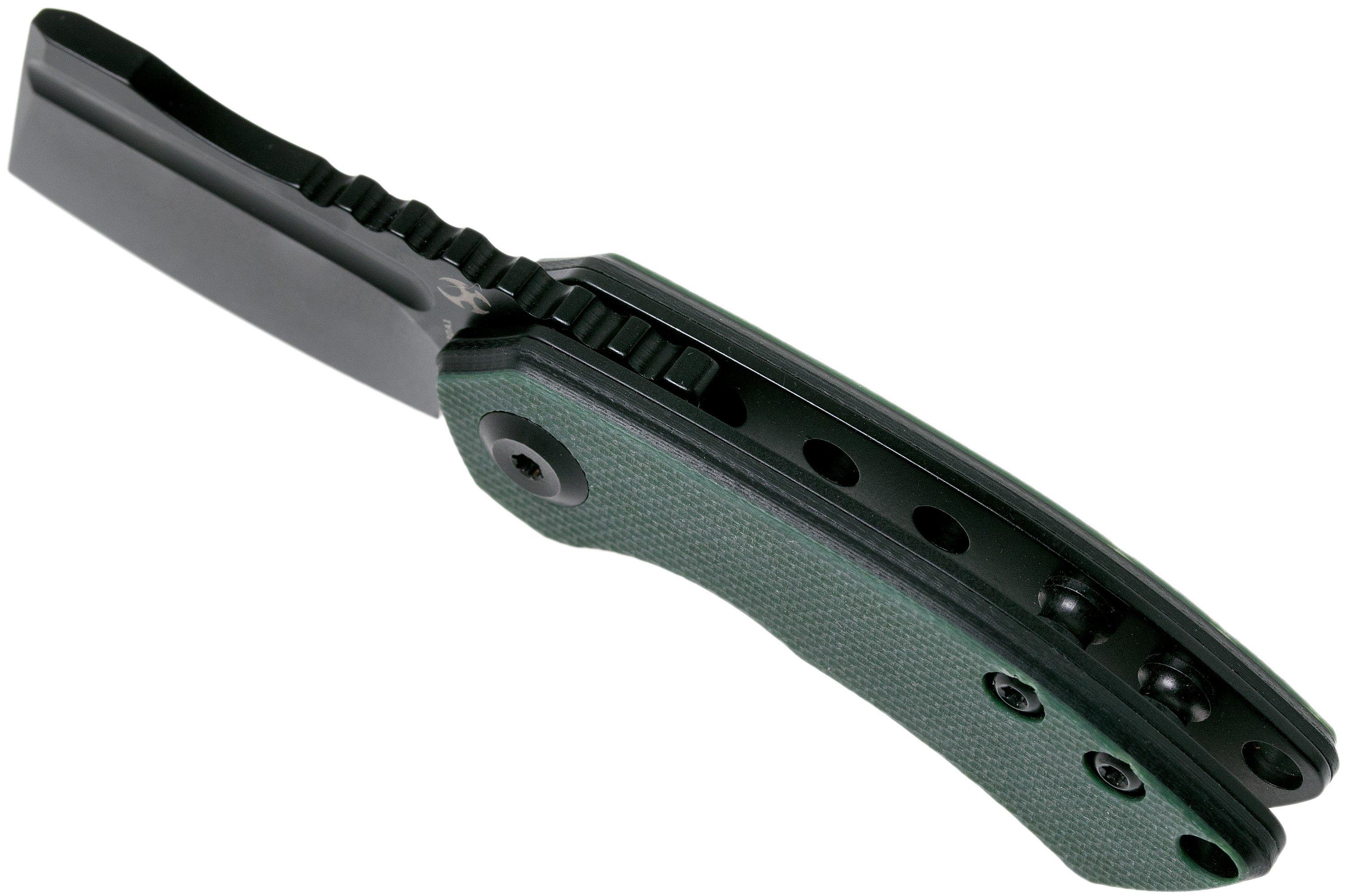 Kansept Mini Korvid T3030A1 Blackwashed, Green G10 pocket knife, Justin ...