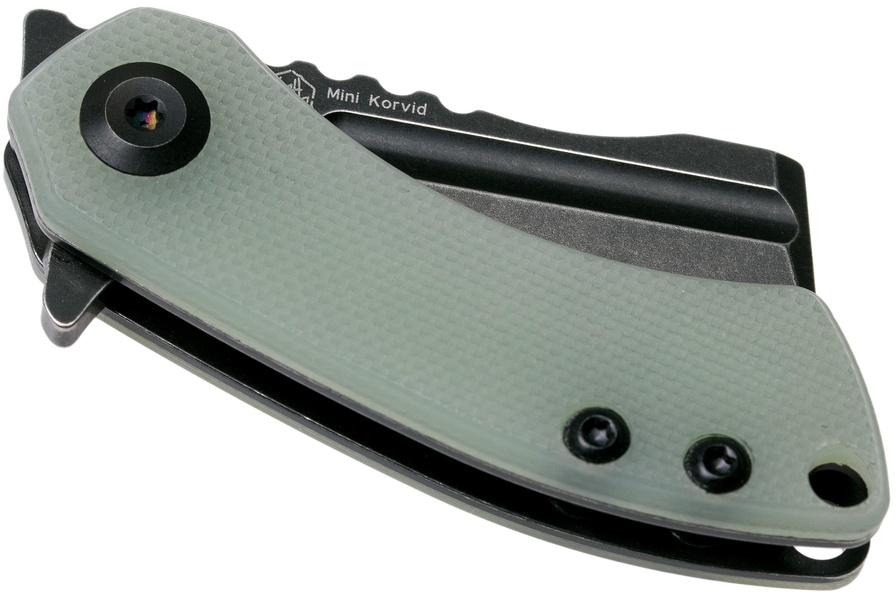 Kansept Mini Korvid T3030A4 Blackwashed, Natural G10 pocket knife ...