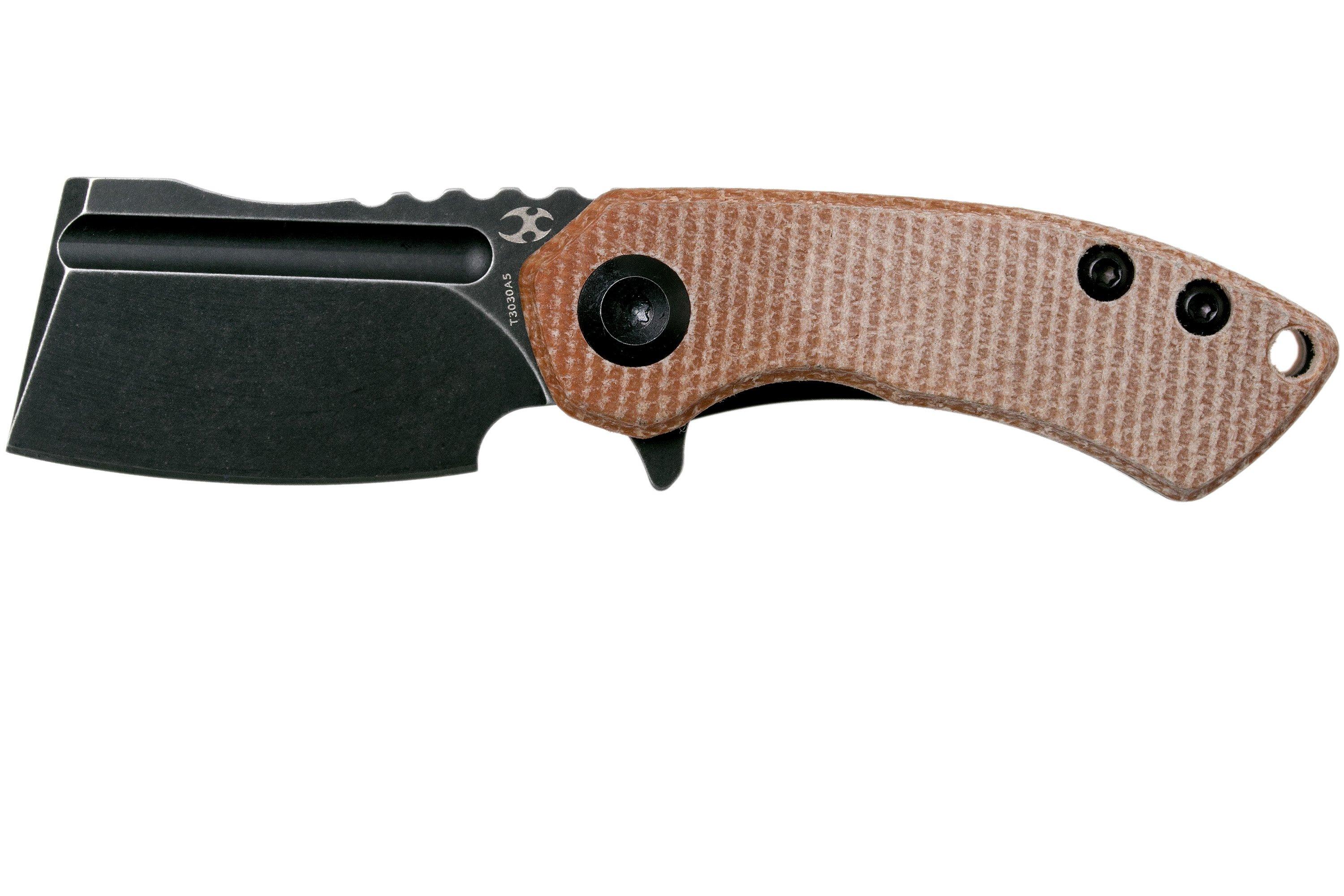 Kansept Mini Korvid T3030A5 Blackwashed, Brown Micarta pocket knife ...