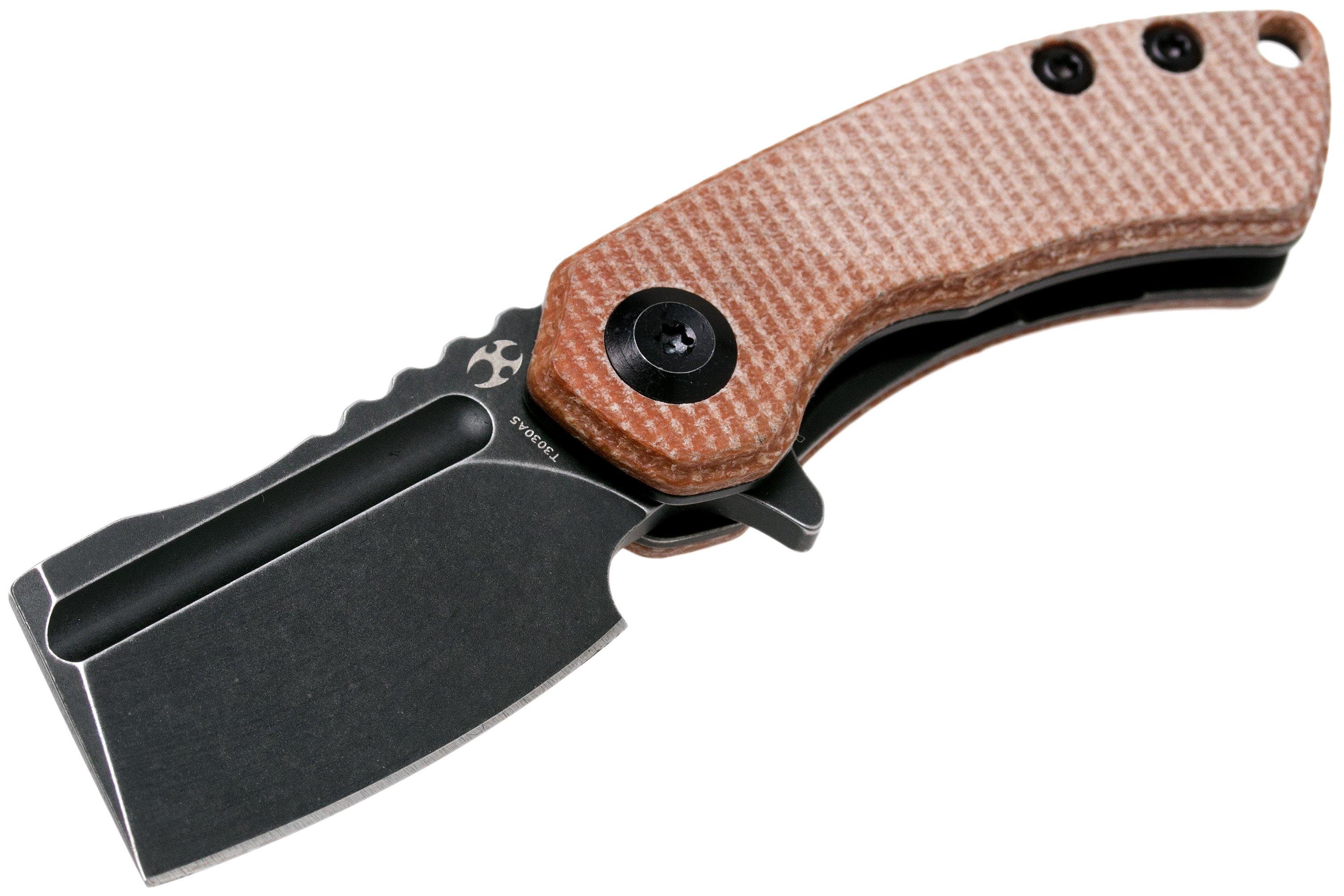 Kansept Mini Korvid T3030A5 Blackwashed, Brown Micarta couteau de poche ...