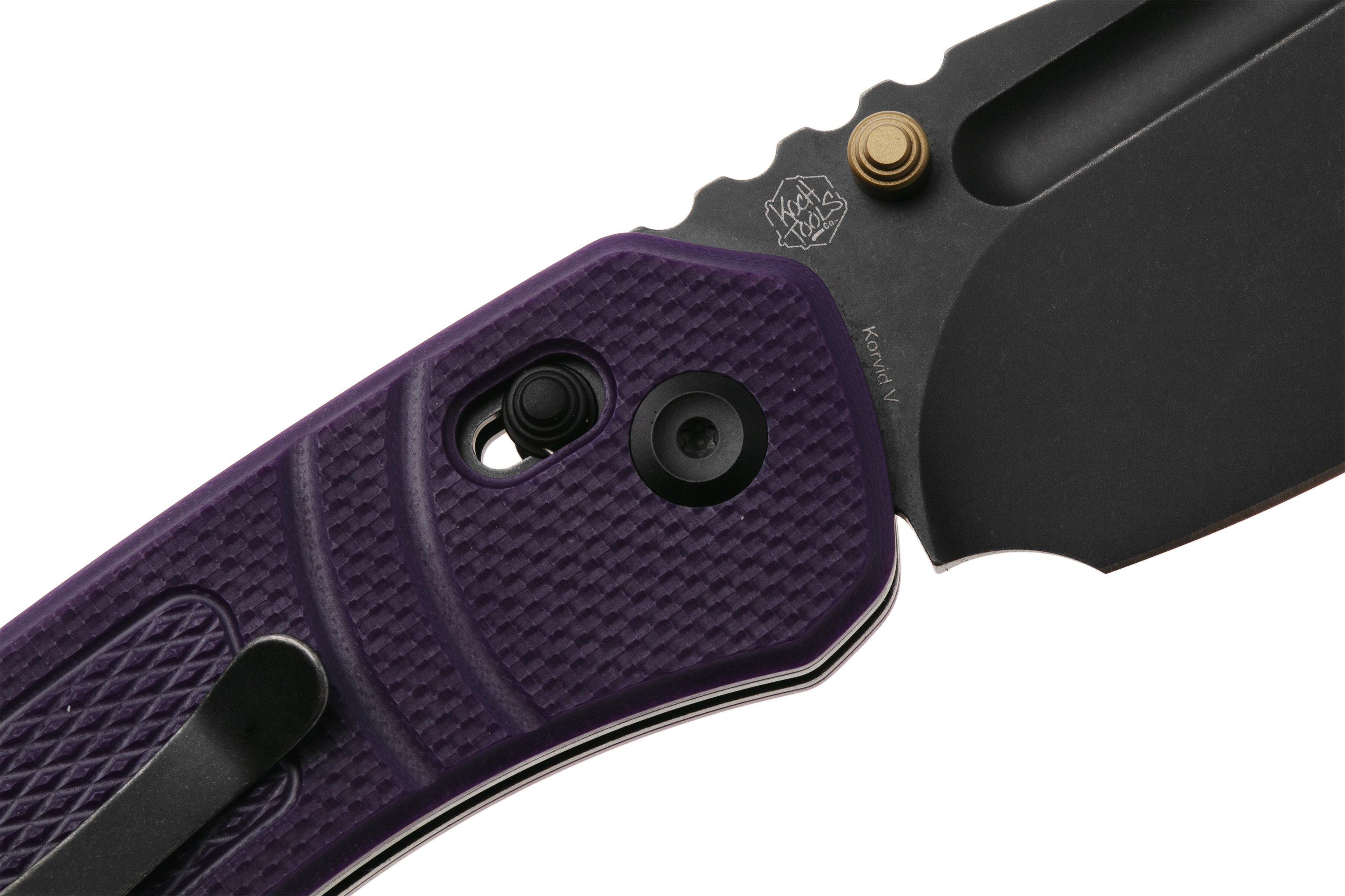 Kansept Korvid V TE2030V3, Blackwashed D2, Diamond Pattern Purple G10 ...