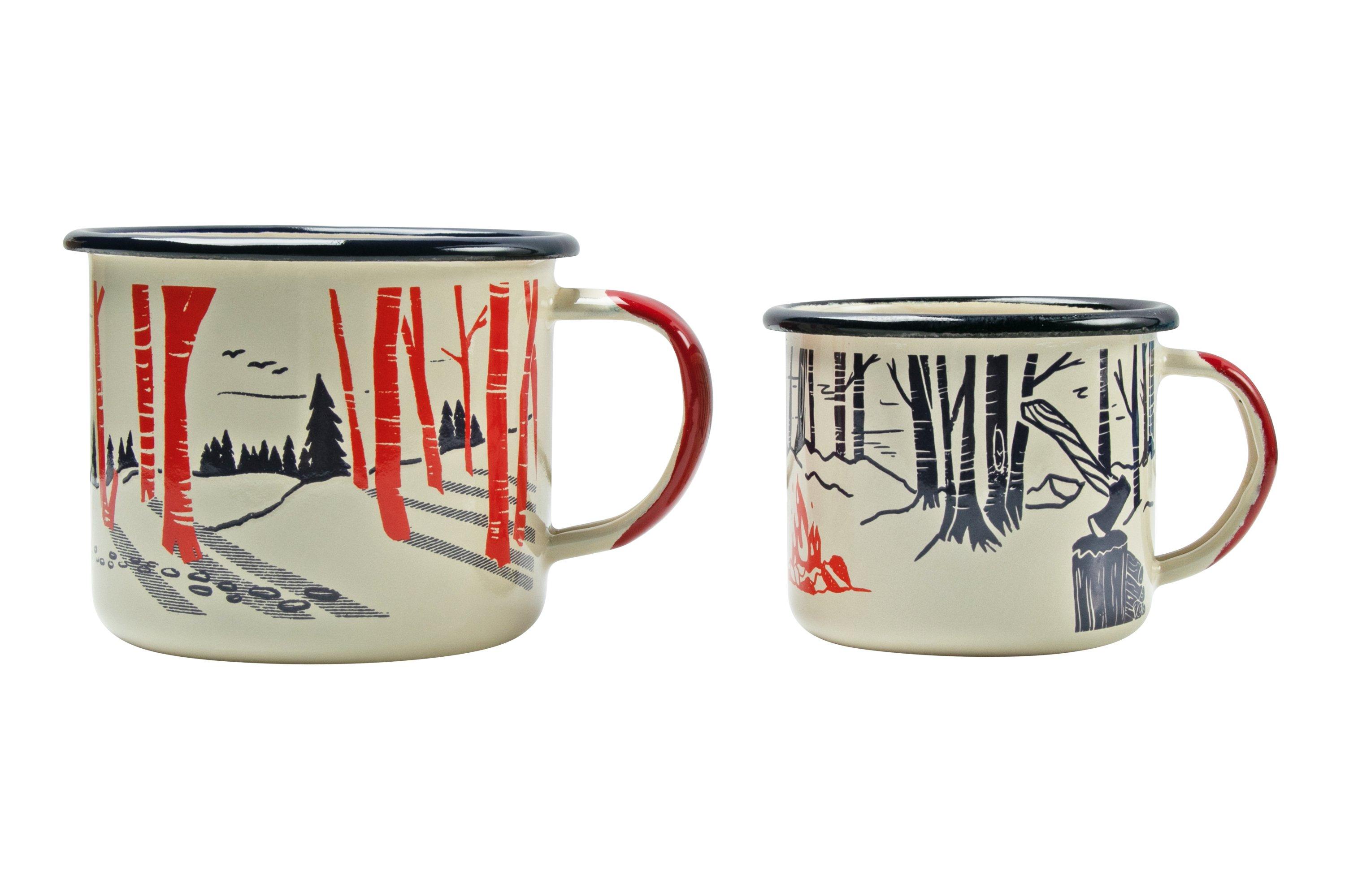 Knivesandtools Enamel Set E-SET-02, Mugs 8 cm & 10 cm, enamel mugs ...