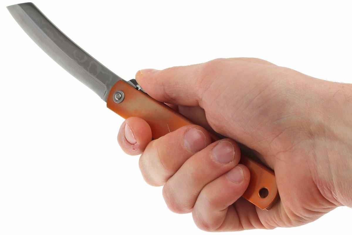 Higo pocket knife MY-120D, damask 10 cm - Higonokami | Advantageously ...