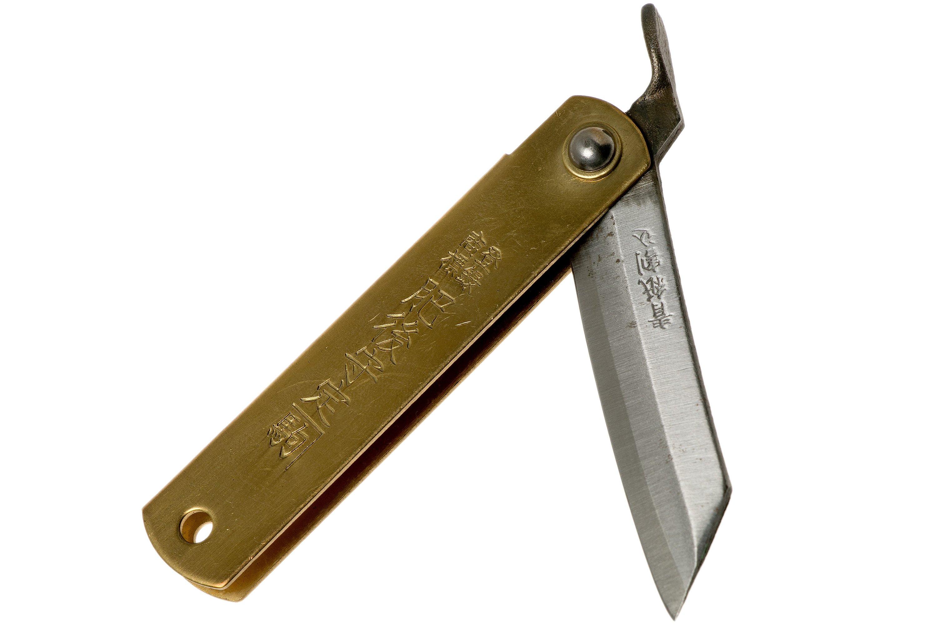 Higonokami pocket knife 5 cm HIGO75BRS, SK-carbon steel, brass ...