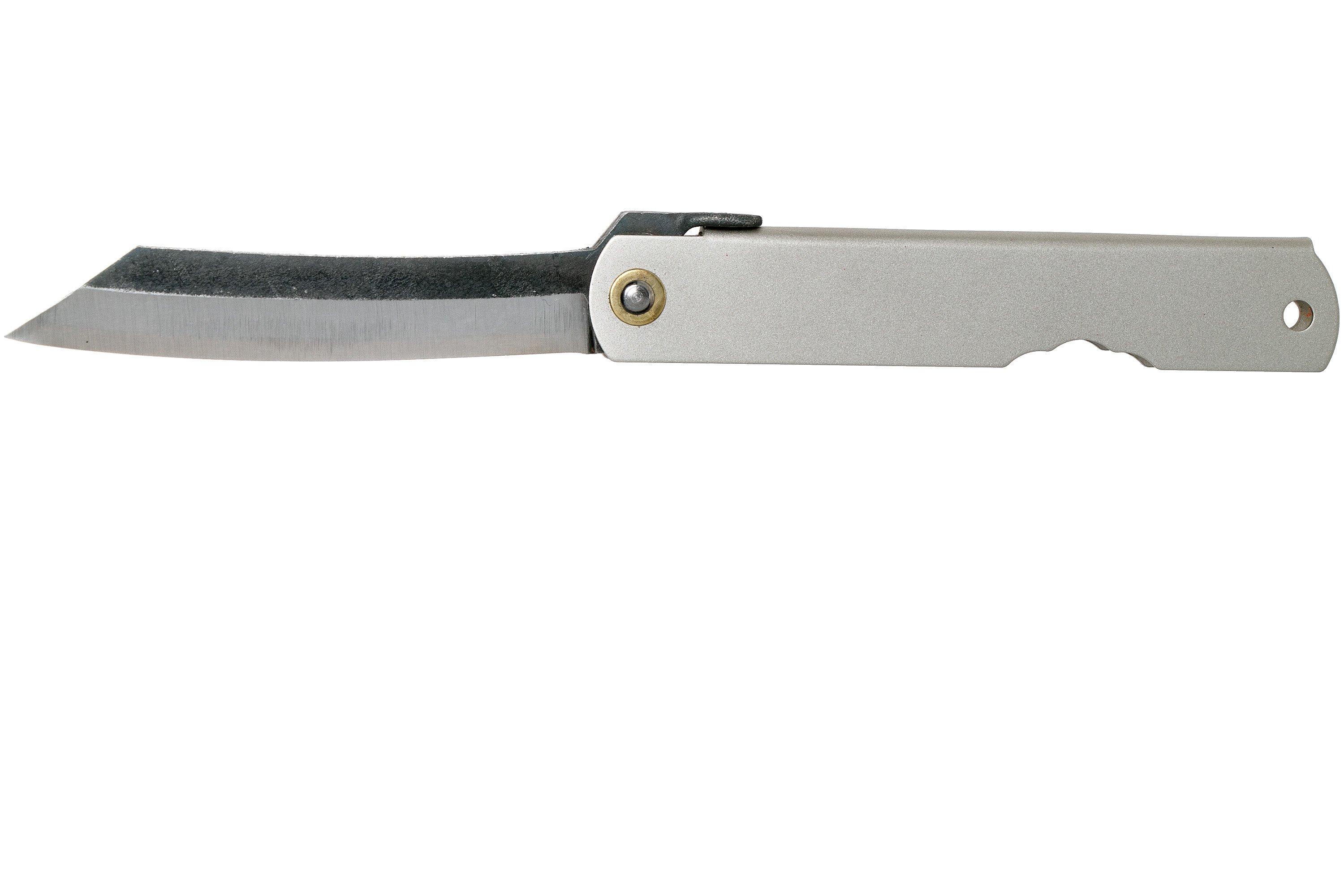 Higonokami navaja 7,3 cm HIGOC10B, Blue Paper Steel, Silver Matte Steel ...