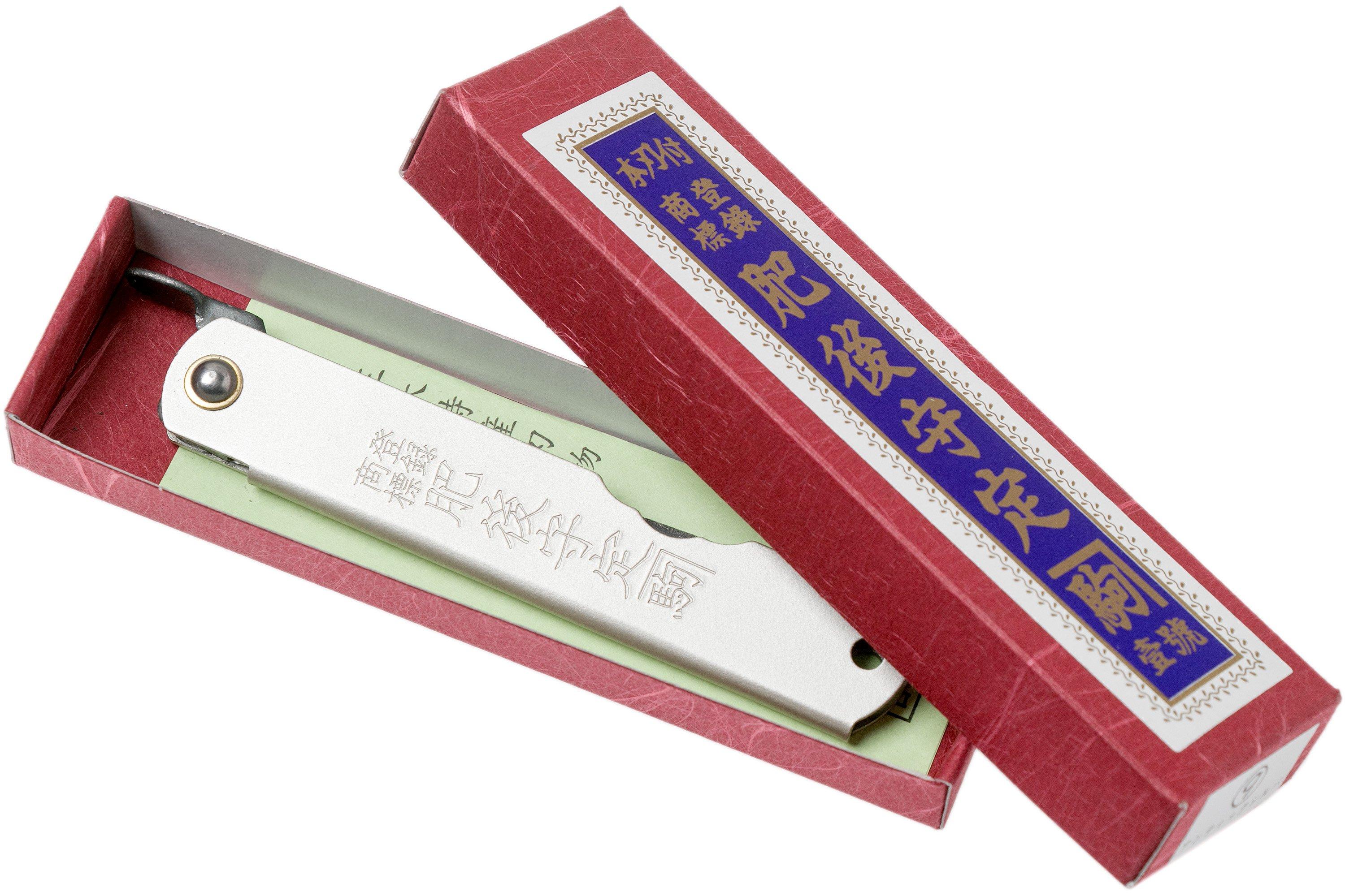 Higonokami navaja 7,3 cm HIGOC10B, Blue Paper Steel, Silver Matte Steel ...