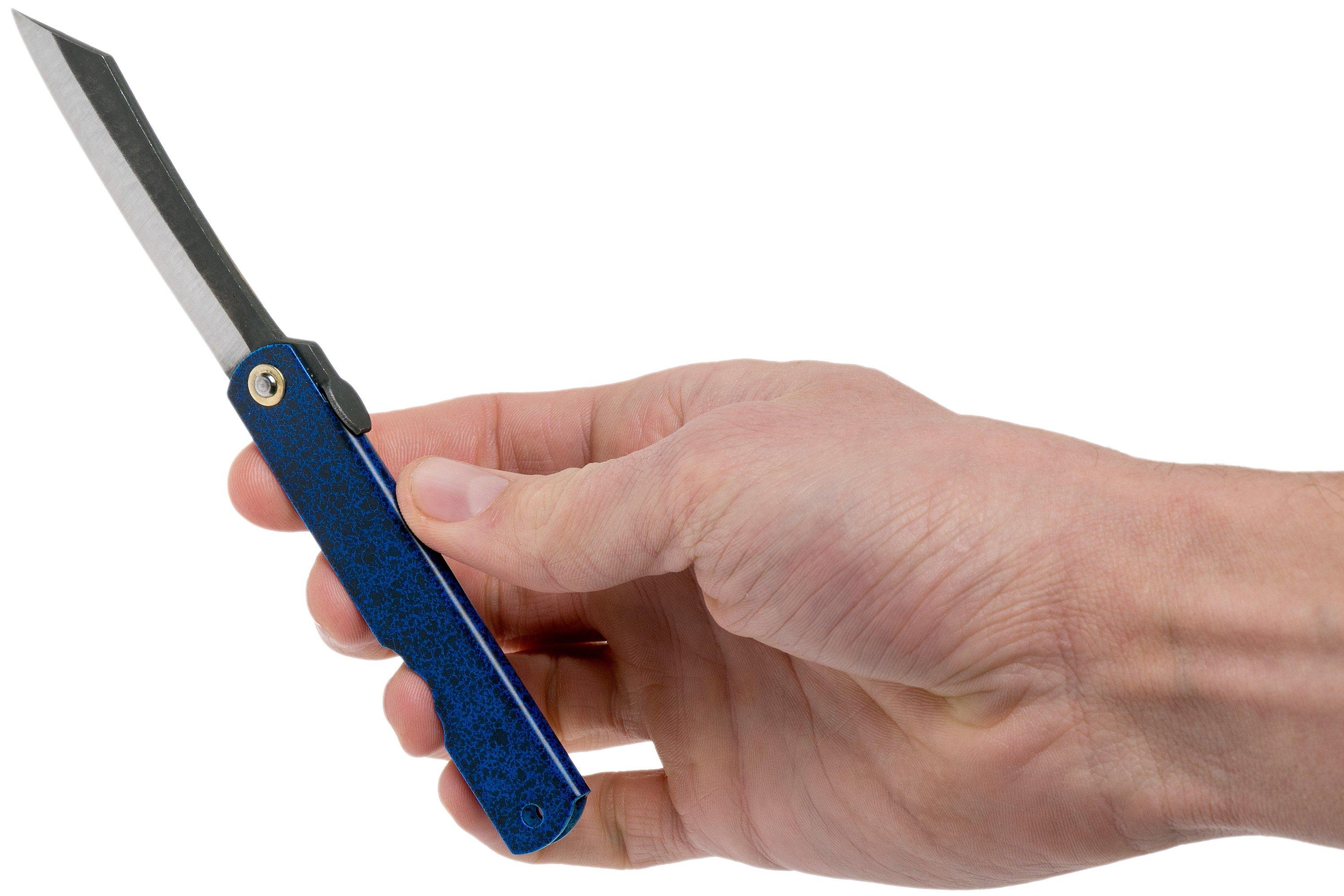 Higonokami navaja 7,3 cm HIGOC8B, Blue Paper Steel, Smooth Blue ...