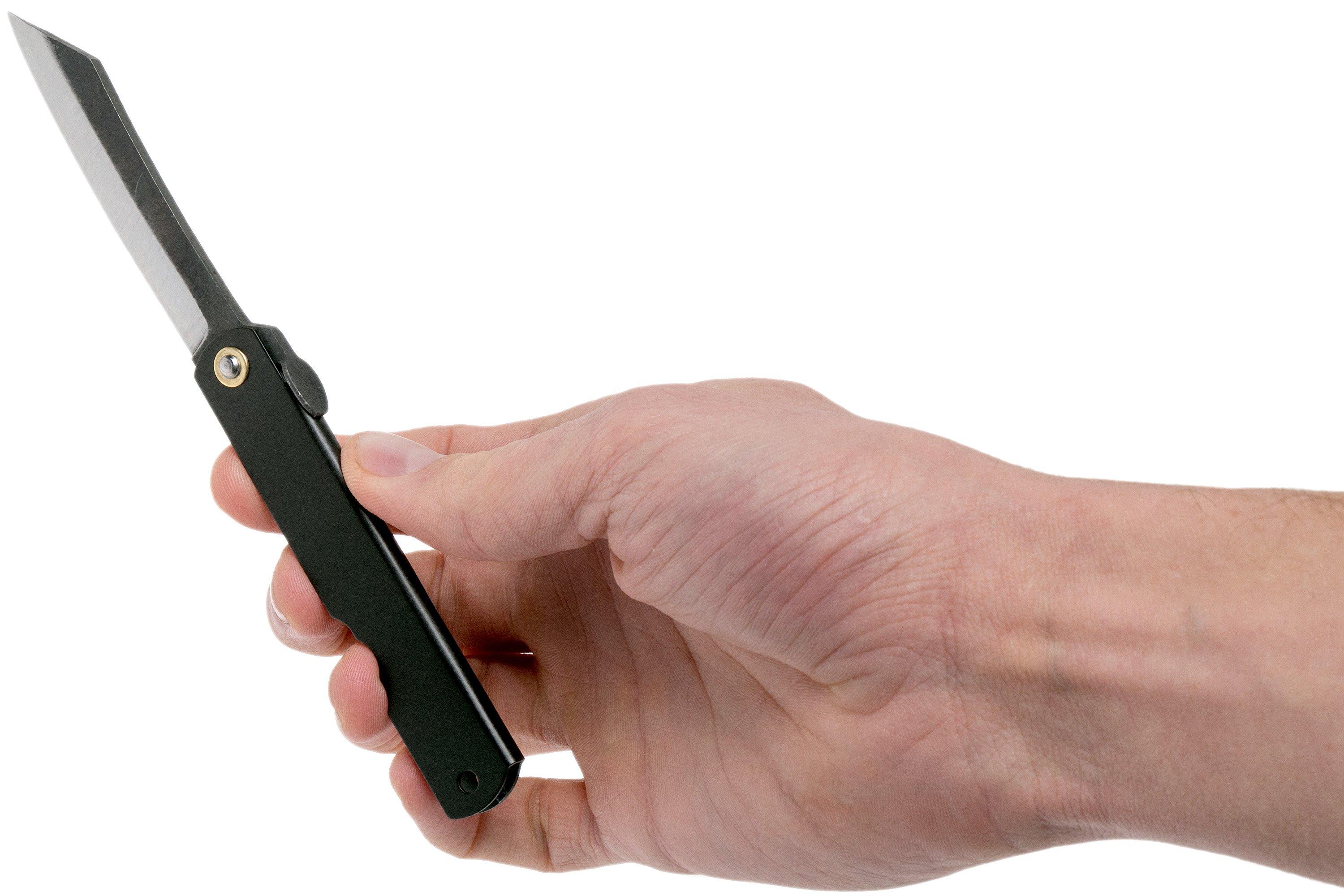 Higonokami navaja 7,3 cm HIGOCBB, Blue Paper Steel, Matte Black Steel ...