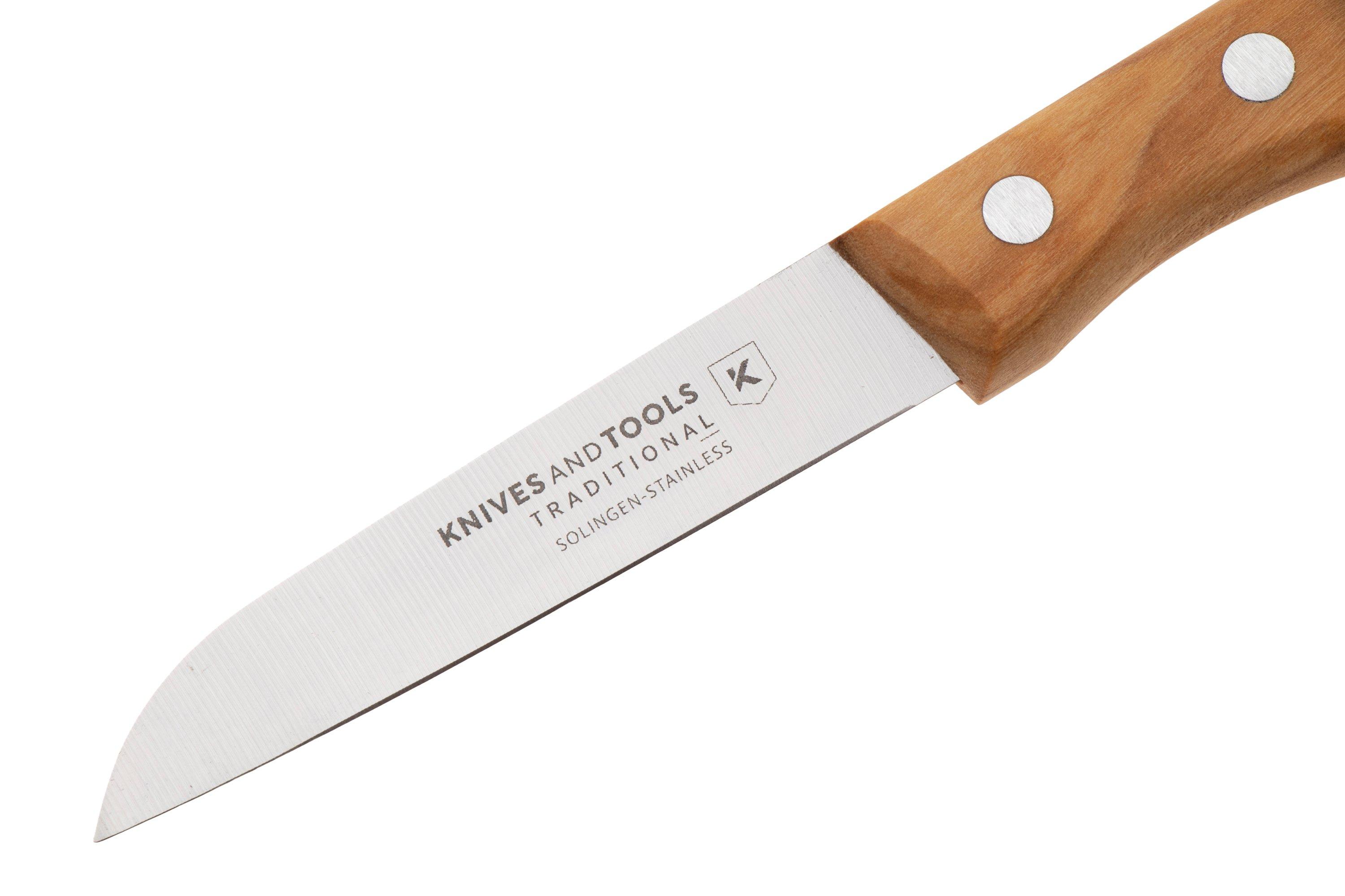 Knivesandtools Traditional Paring Knife, stainless steel, olive wood ...