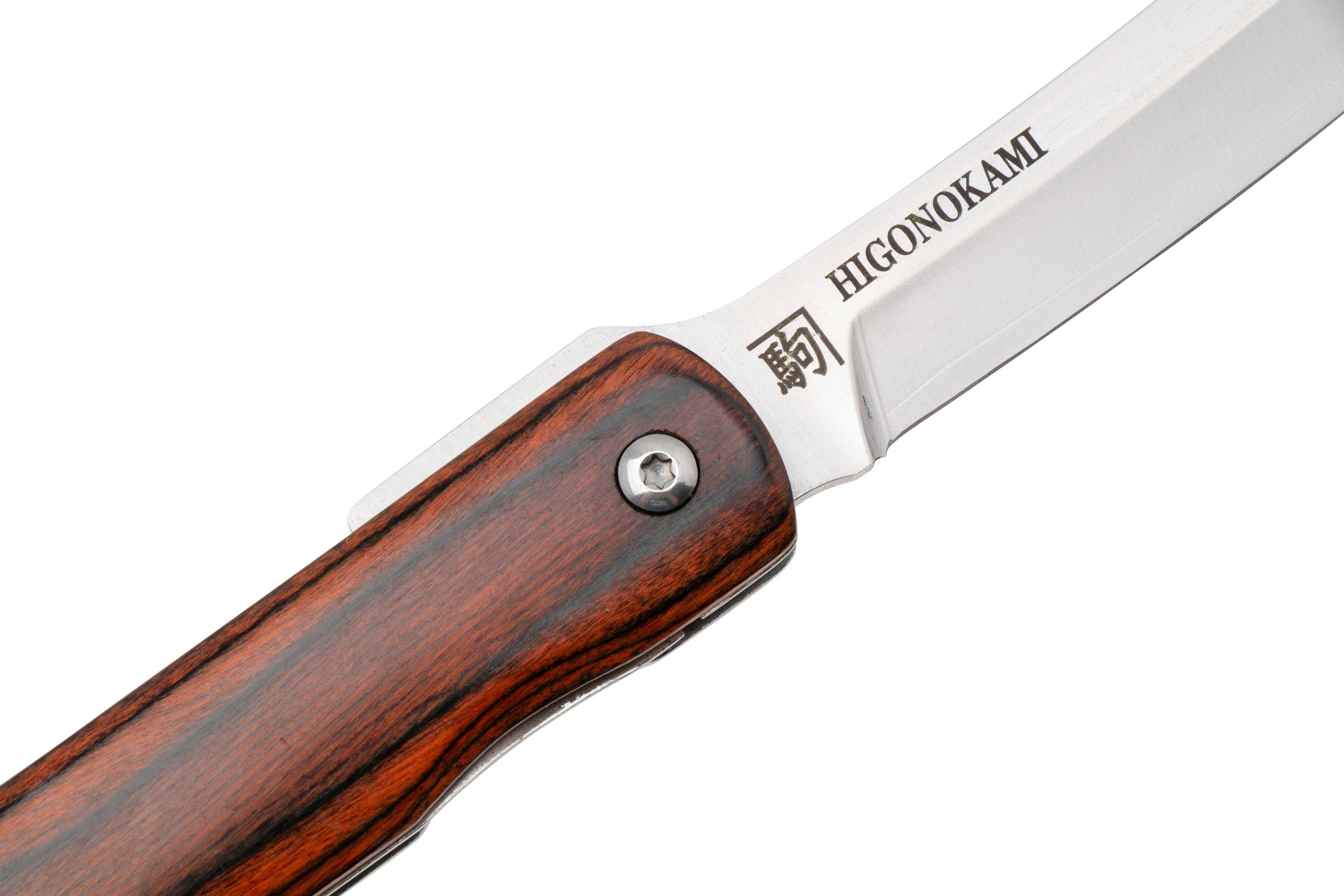 Higonokami zakmes 8 cm HIGOLNRBR Linerlock Mahogany, aço laminado ...