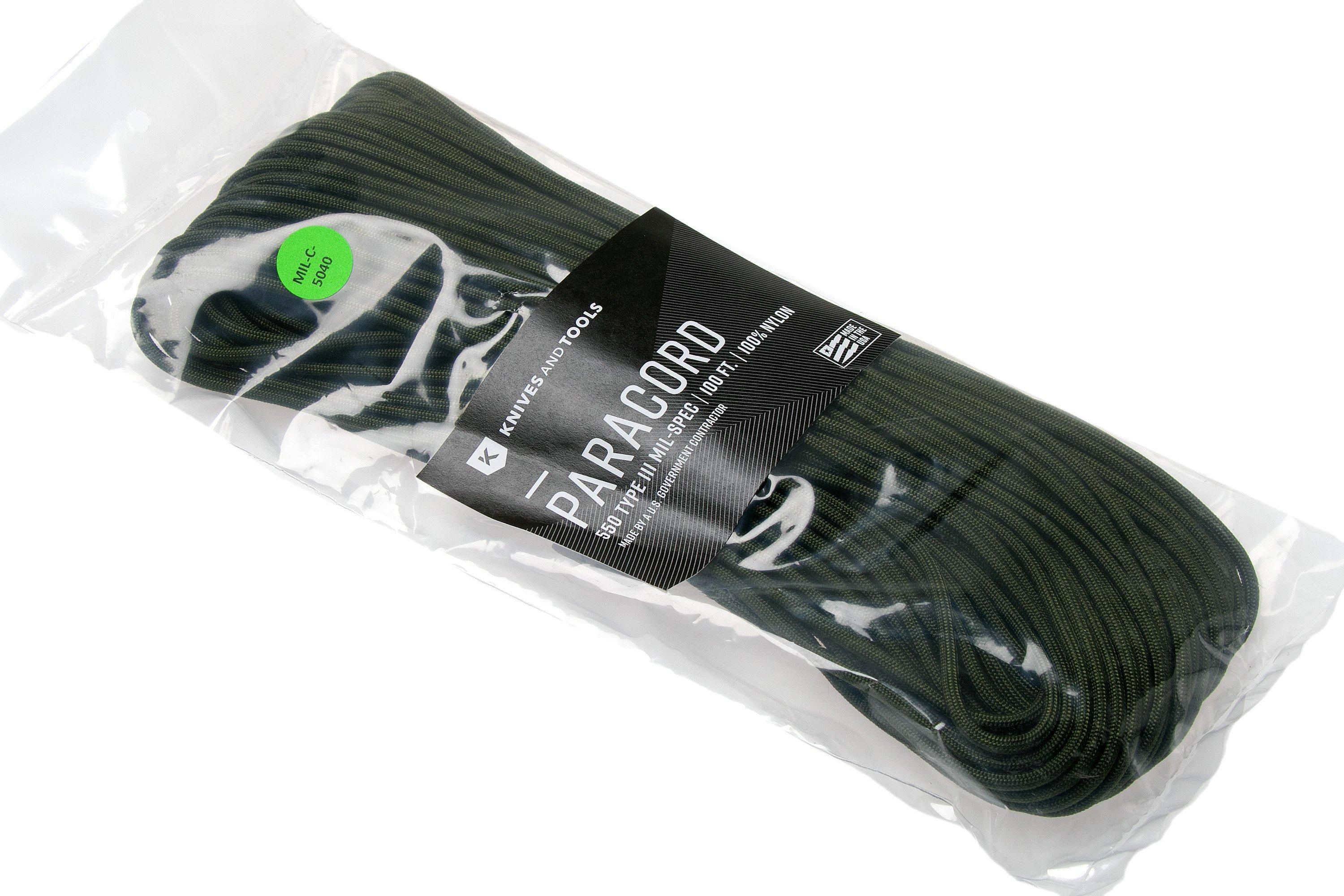 Knivesandtools 550 paracord type III Military Spec , colour: Camo Green ...