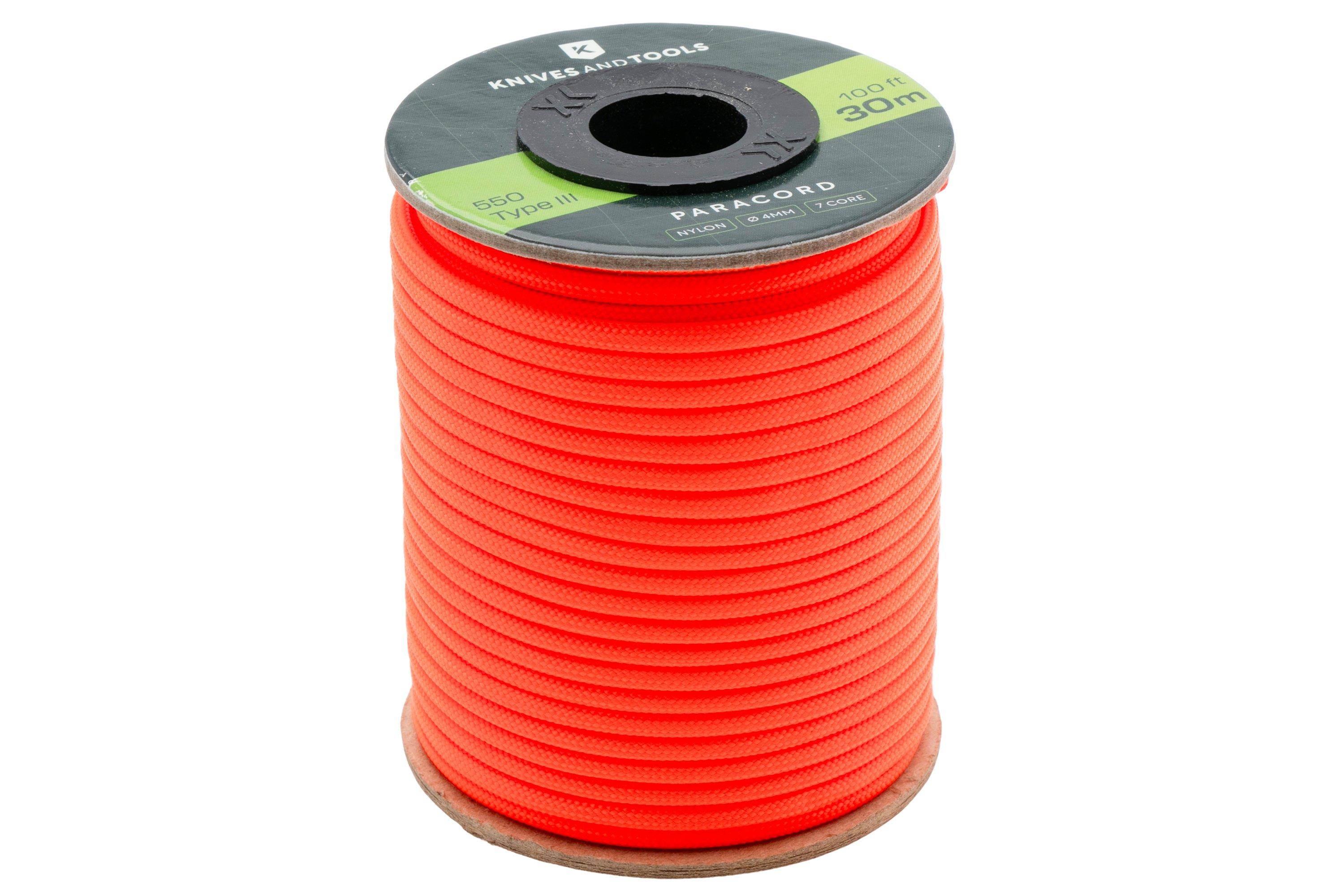 Knivesandtools 550 Paracord Type III, Sofit Orange, 100ft (30 m ...