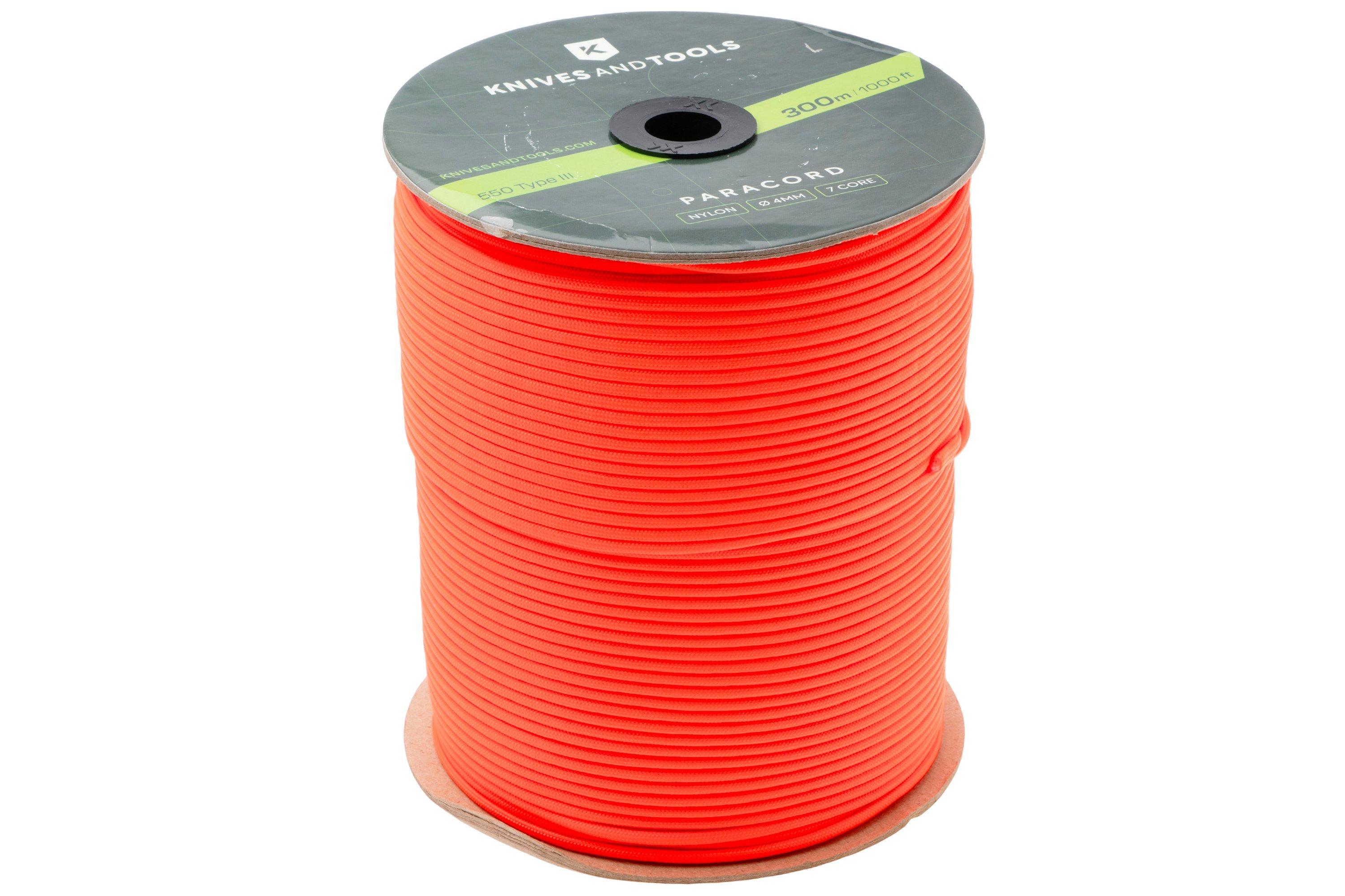 Knivesandtools 550 Paracord Type III, Sofit Orange, 1000ft (300 m ...