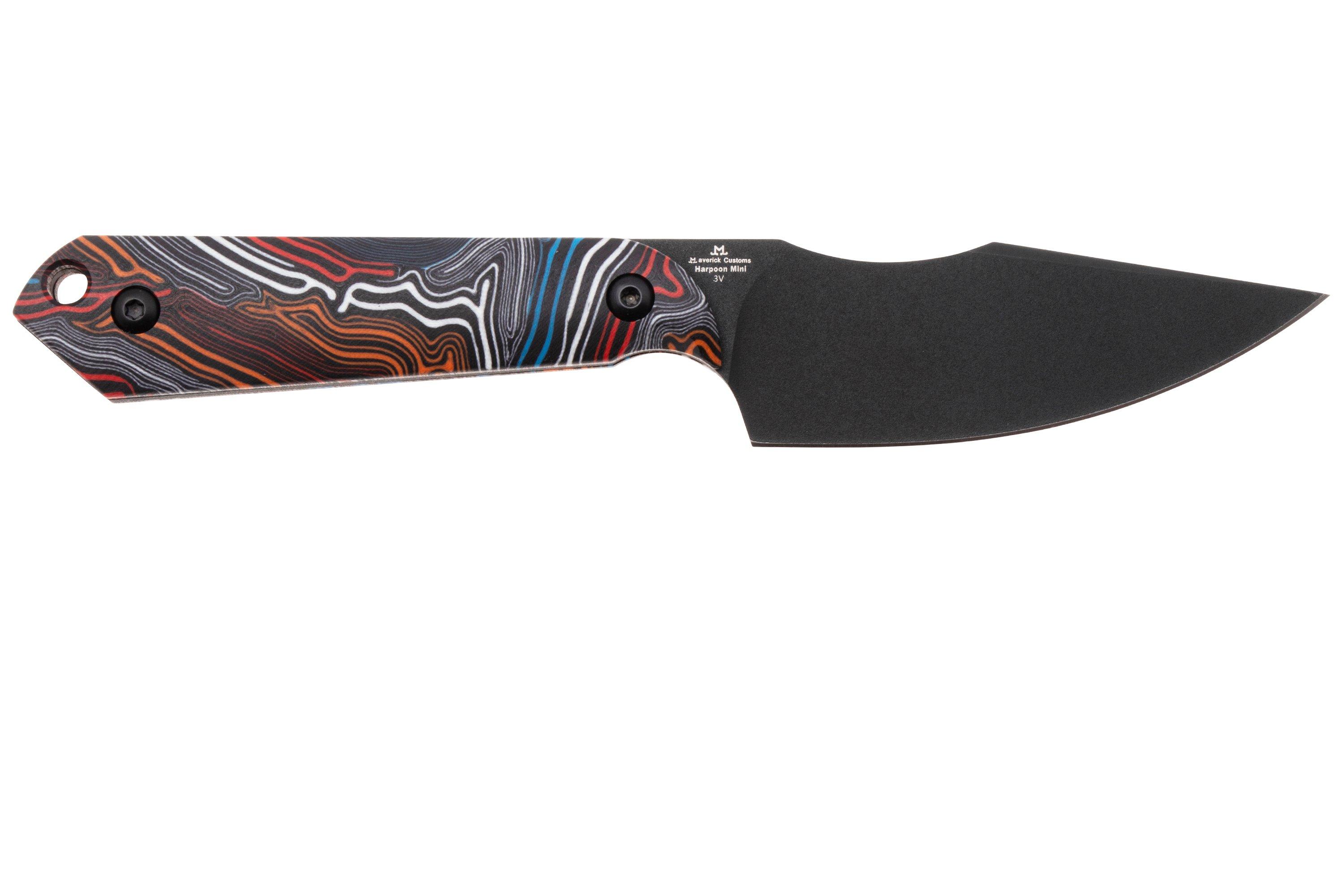 Kizer Harpoon Mini 1040S6 Black CPM 3V, G-Mascus, fixed knife, Maverick ...