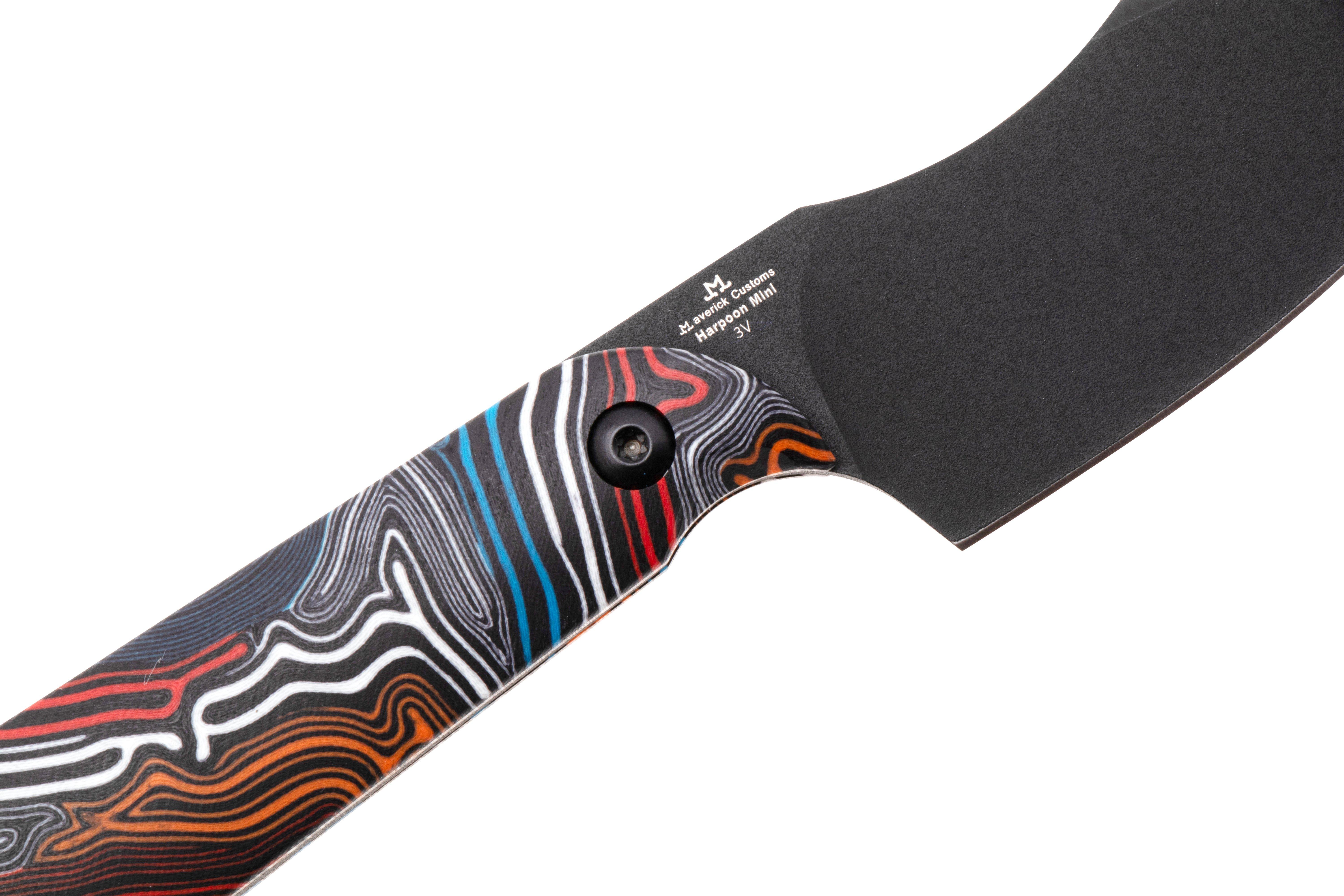 Kizer Harpoon Mini 1040S6 Black CPM 3V, G-Mascus, fixed knife, Maverick ...