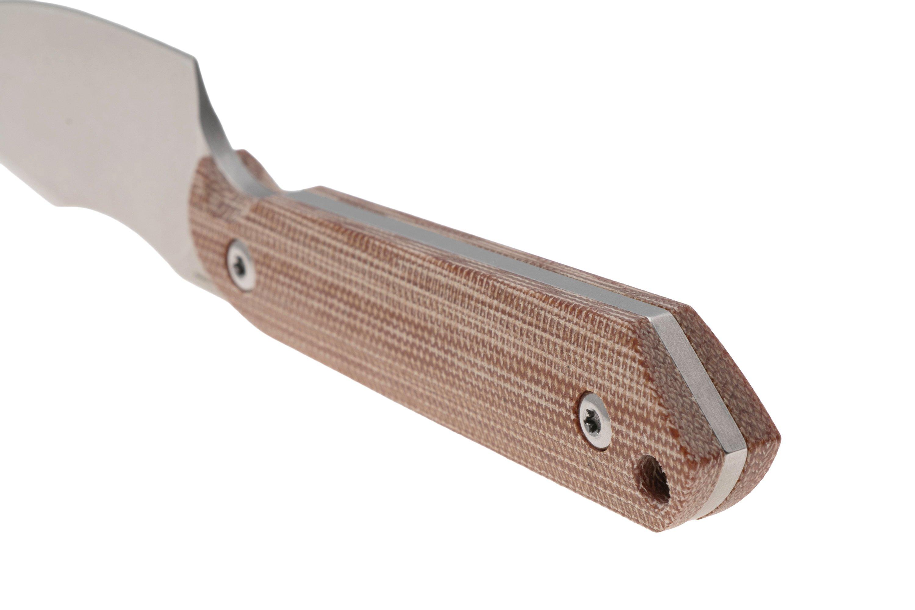 Kizer Harpoon Mini 1040S7, Satin AEB-L, Brown Micarta, fixed knife ...