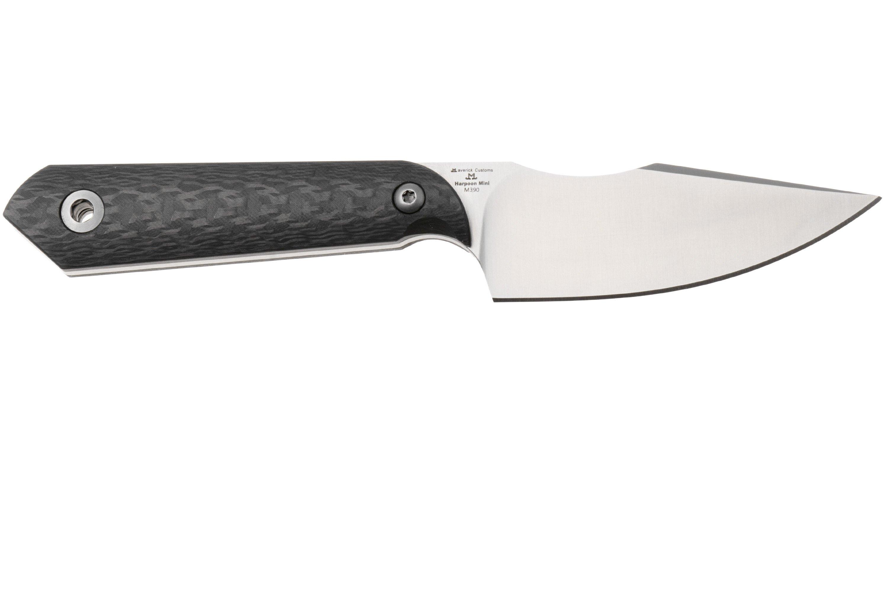 Kizer Harpoon Mini 1040S8 Satin M390, Black Carbon Fiber fixed knife ...