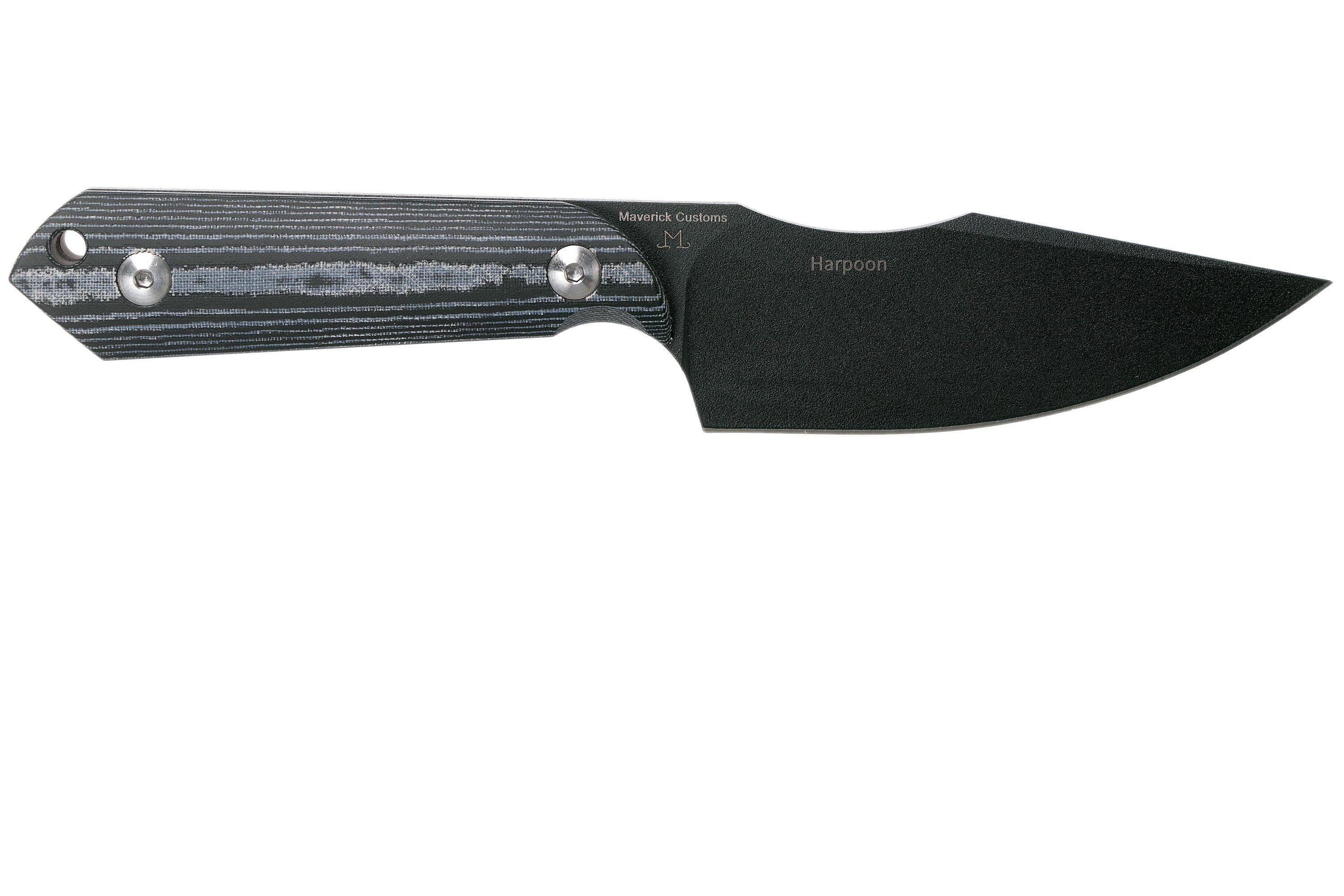 Kizer Harpoon KI1040 fixed knife, Maverick Customs design ...