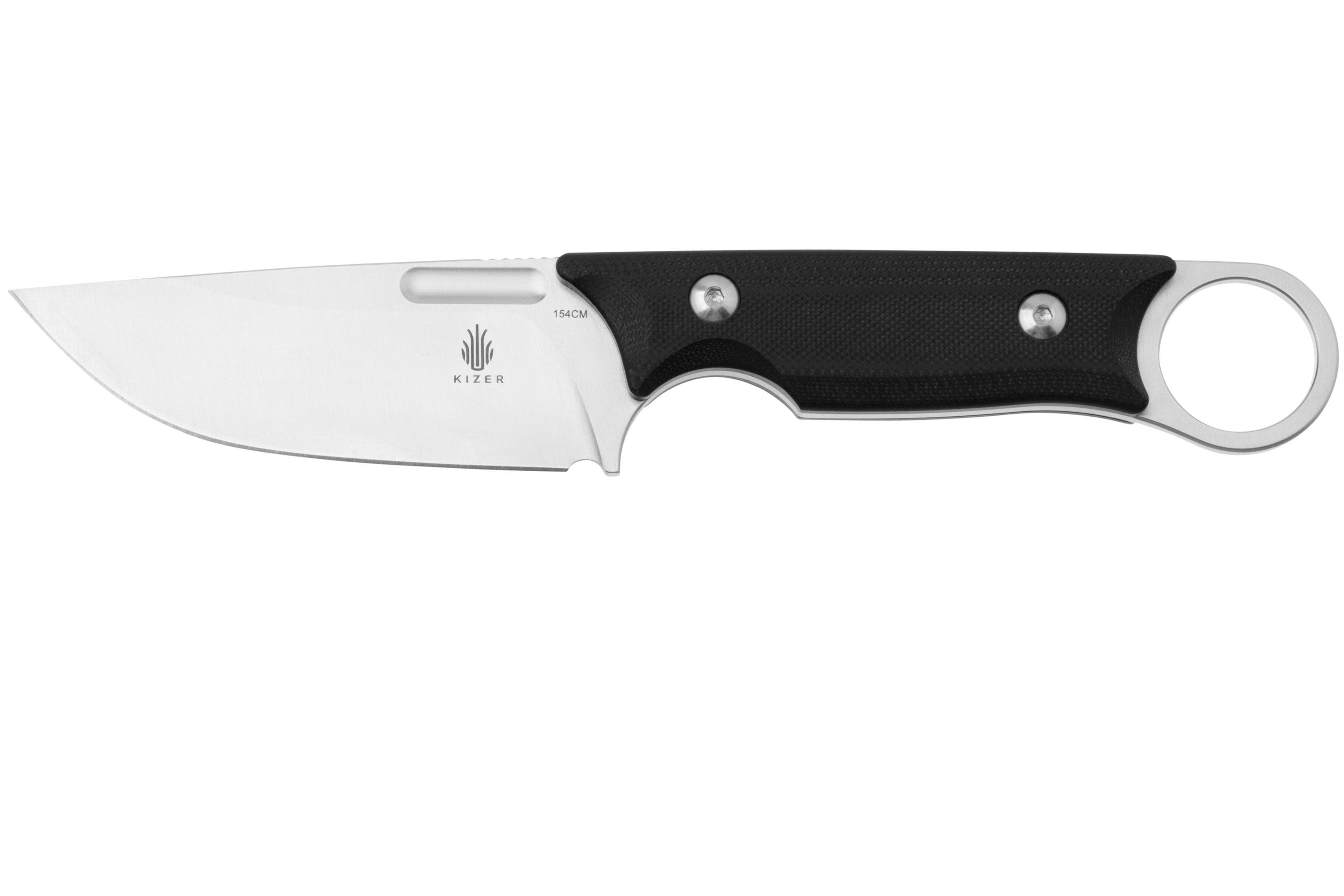 Kizer Cabox 1048C1, Satin 154CM, G10, fixed knife | Advantageously ...