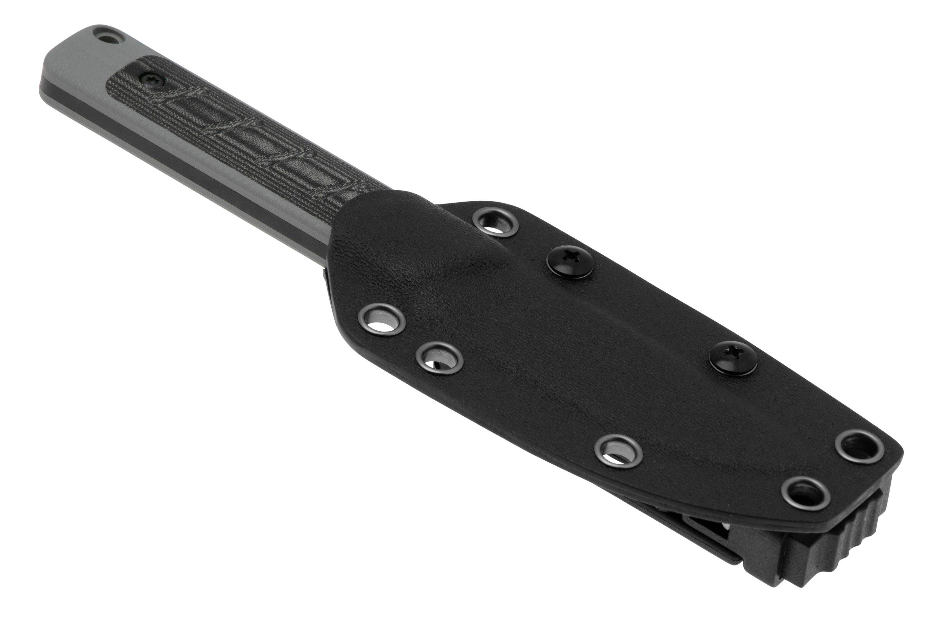 Kizer Smolt K1063A1, Black 3V, Grey G10/Black Micarta Inlay fixed knife ...