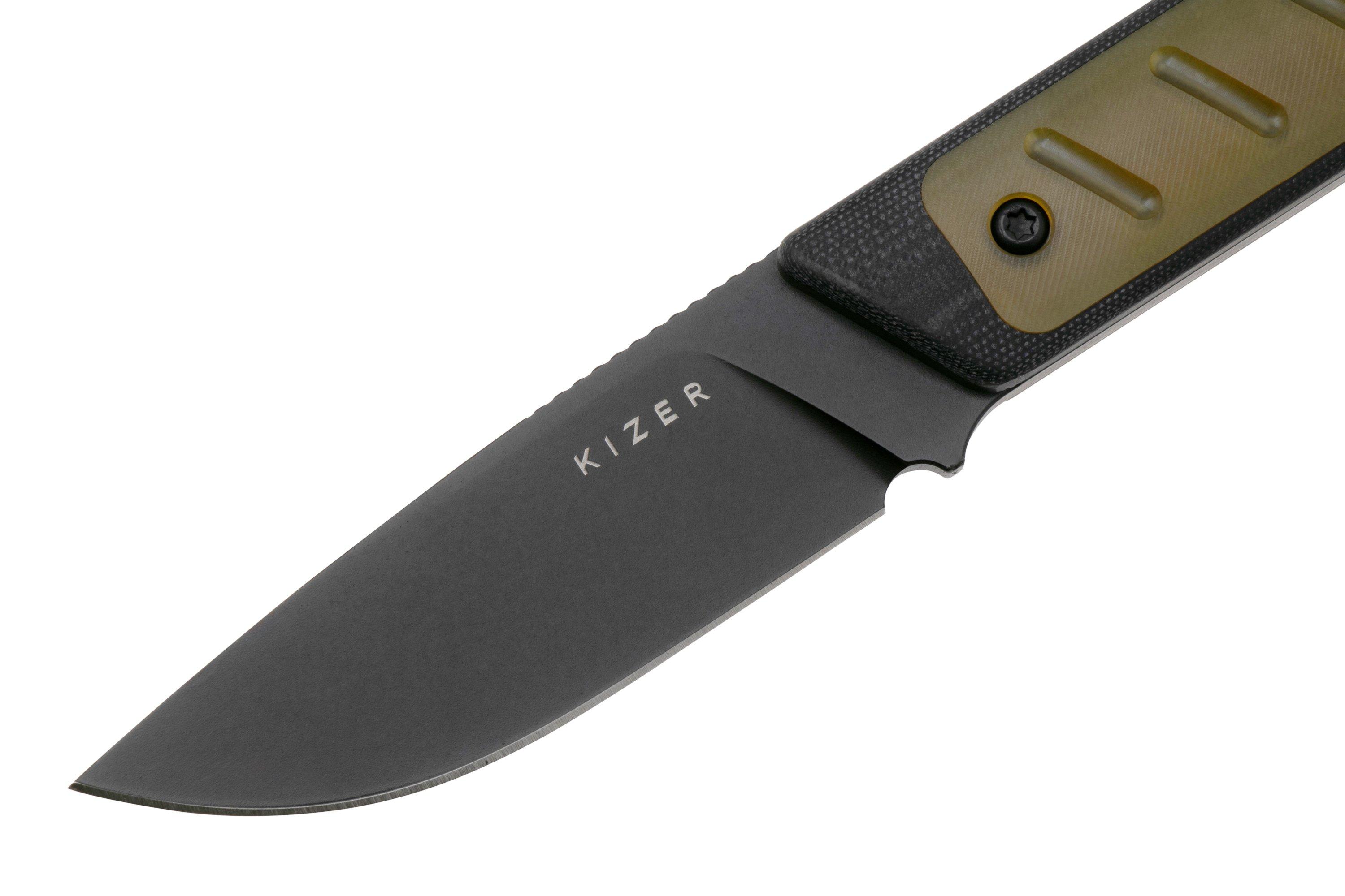 Kizer Smolt K1063A4, Black D2, Black G10/PEI Inlay fixed knife ...