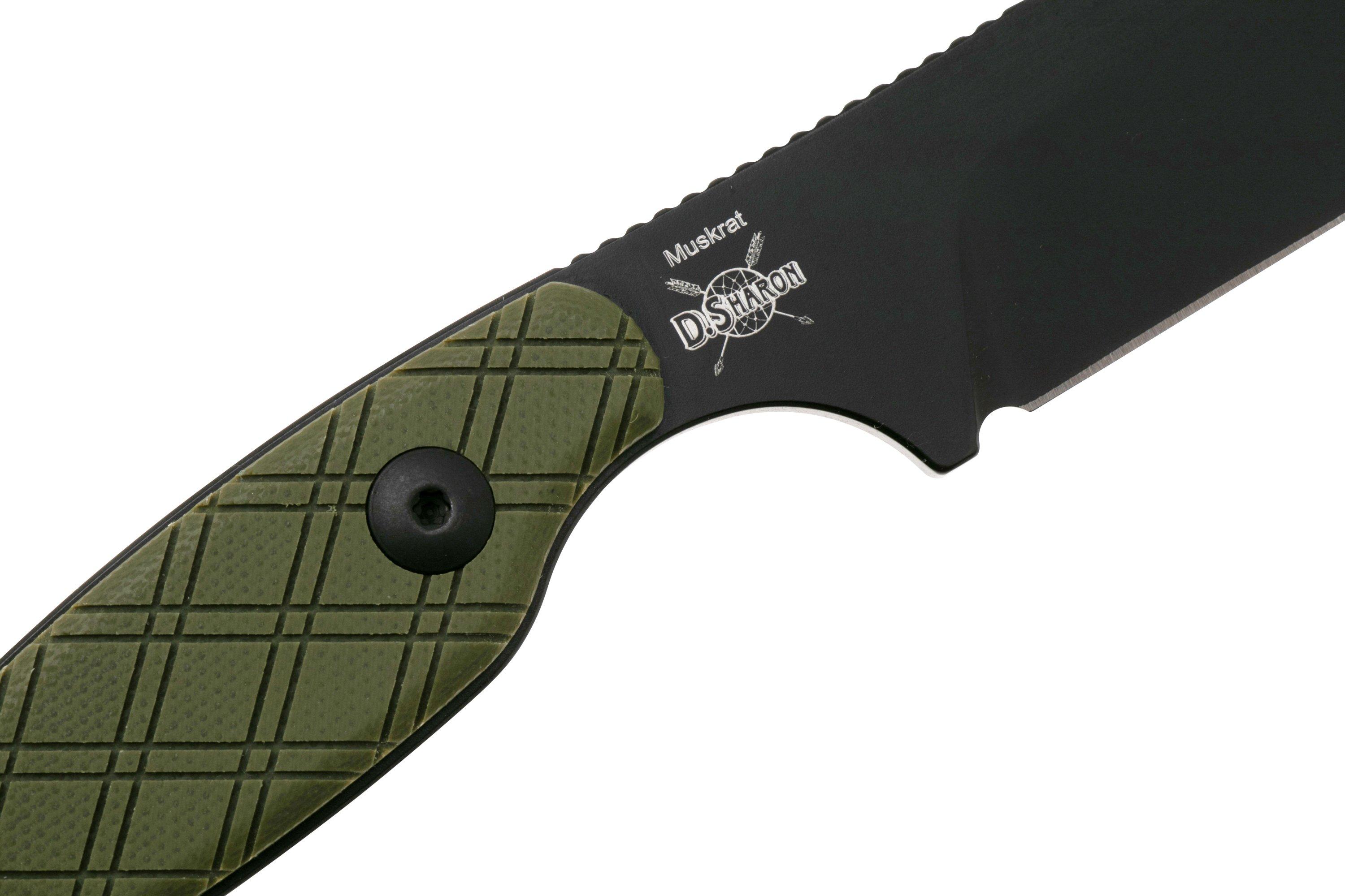 Kizer Vanguard Muskrat KZ1064A1 Black D2, Green G10, fixed knife, Derek ...