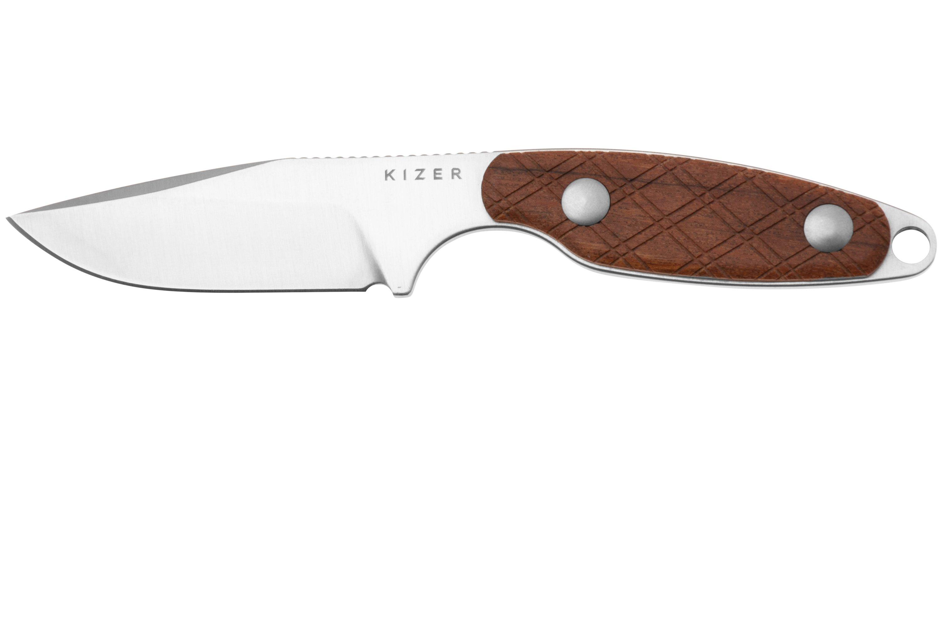 Kizer Vanguard Muskrat 1064A2, Stonewashed S35VN, Mkuruti Wood fixed ...