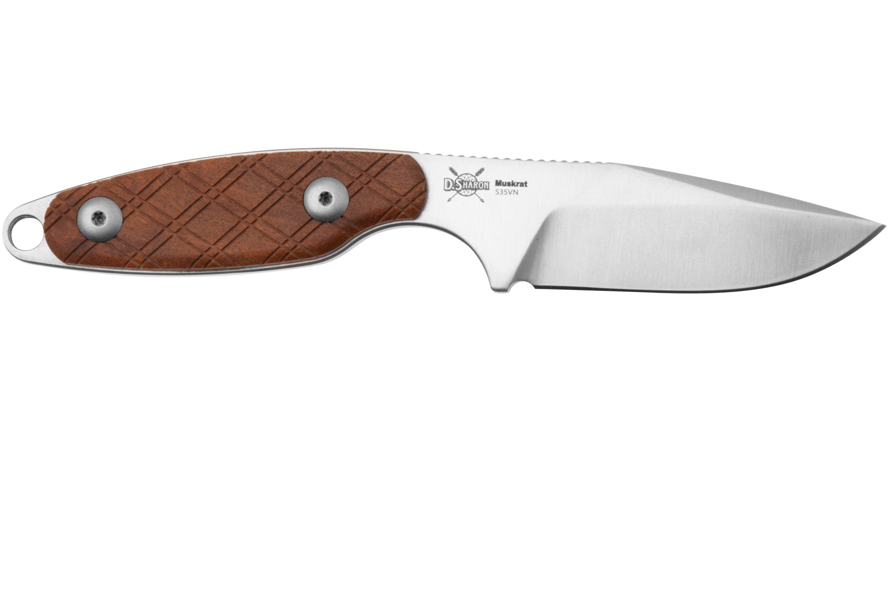 Kizer Vanguard Muskrat 1064A2, Stonewashed S35VN, Mkuruti Wood fixed ...
