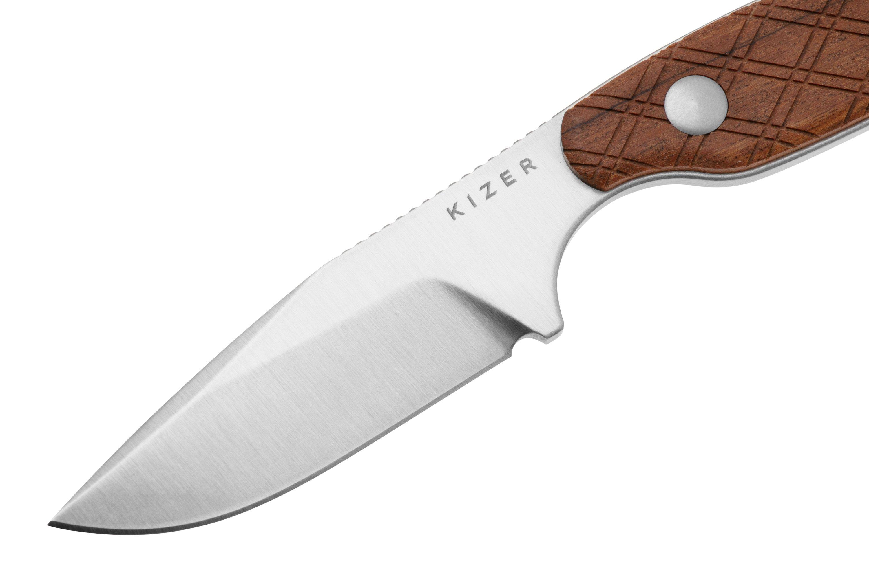 Kizer Vanguard Muskrat 1064A2, Stonewashed S35VN, Mkuruti Wood fixed ...