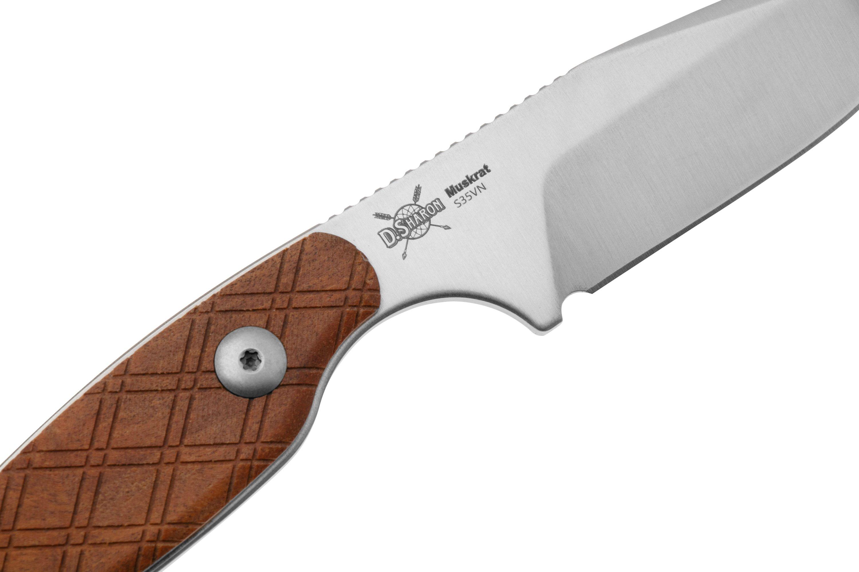 Kizer Vanguard Muskrat 1064A2, Stonewashed S35VN, Mkuruti Wood fixed ...