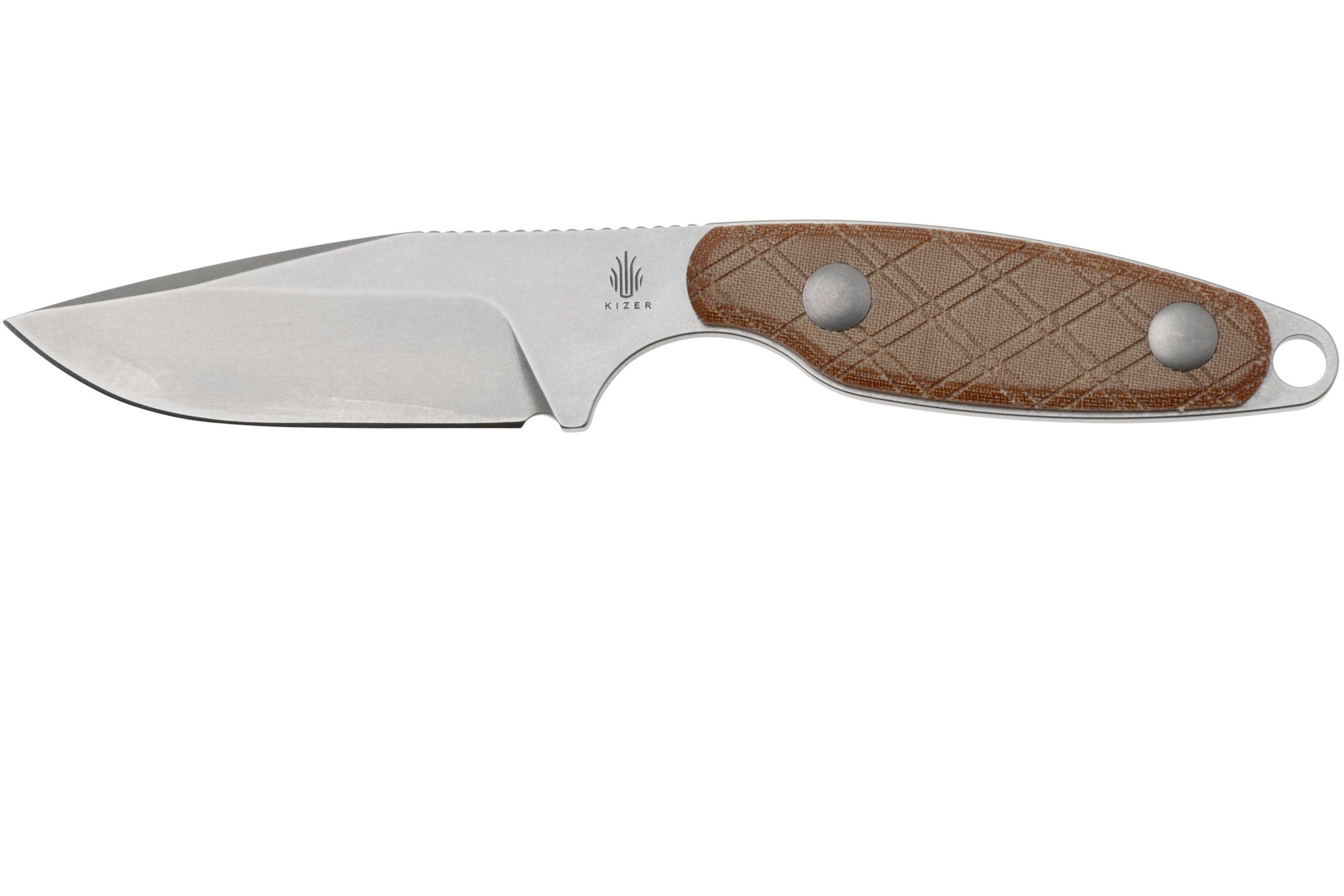 Kizer Vanguard Muskrat KZ1064C1 Stonewash 154CM, Natural Micarta ...