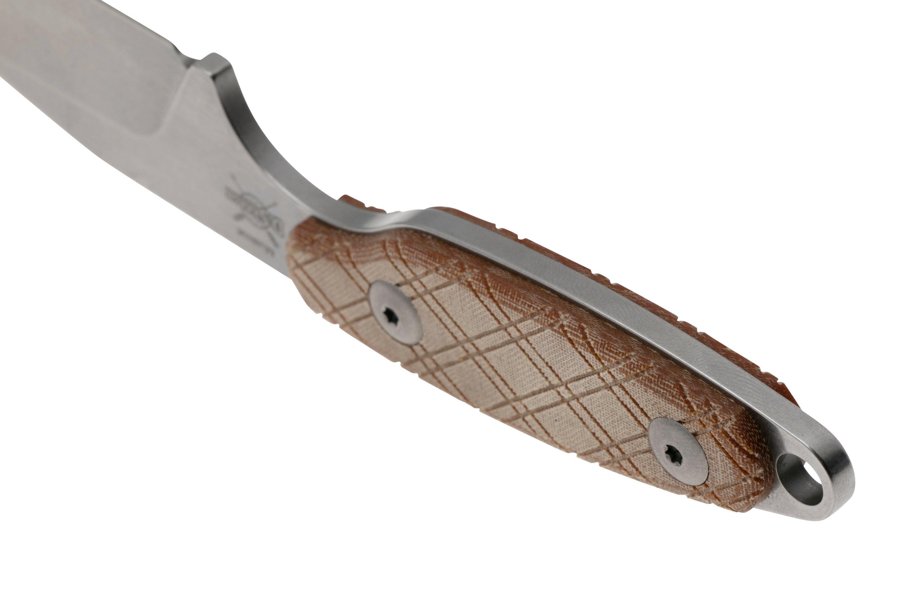 Kizer Vanguard Muskrat KZ1064C1 Stonewash 154CM, Natural Micarta, fixed ...